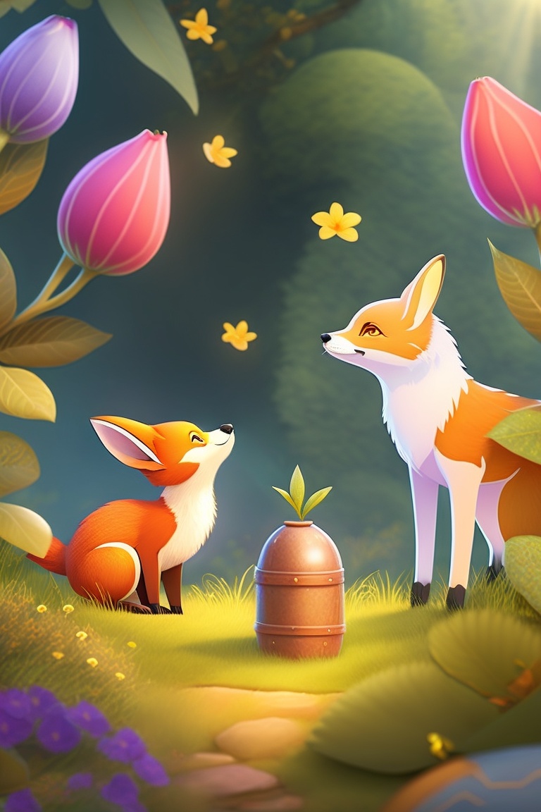 Lexica - In the Enchanted Forest, brave fox Finn and curious rabbit ...