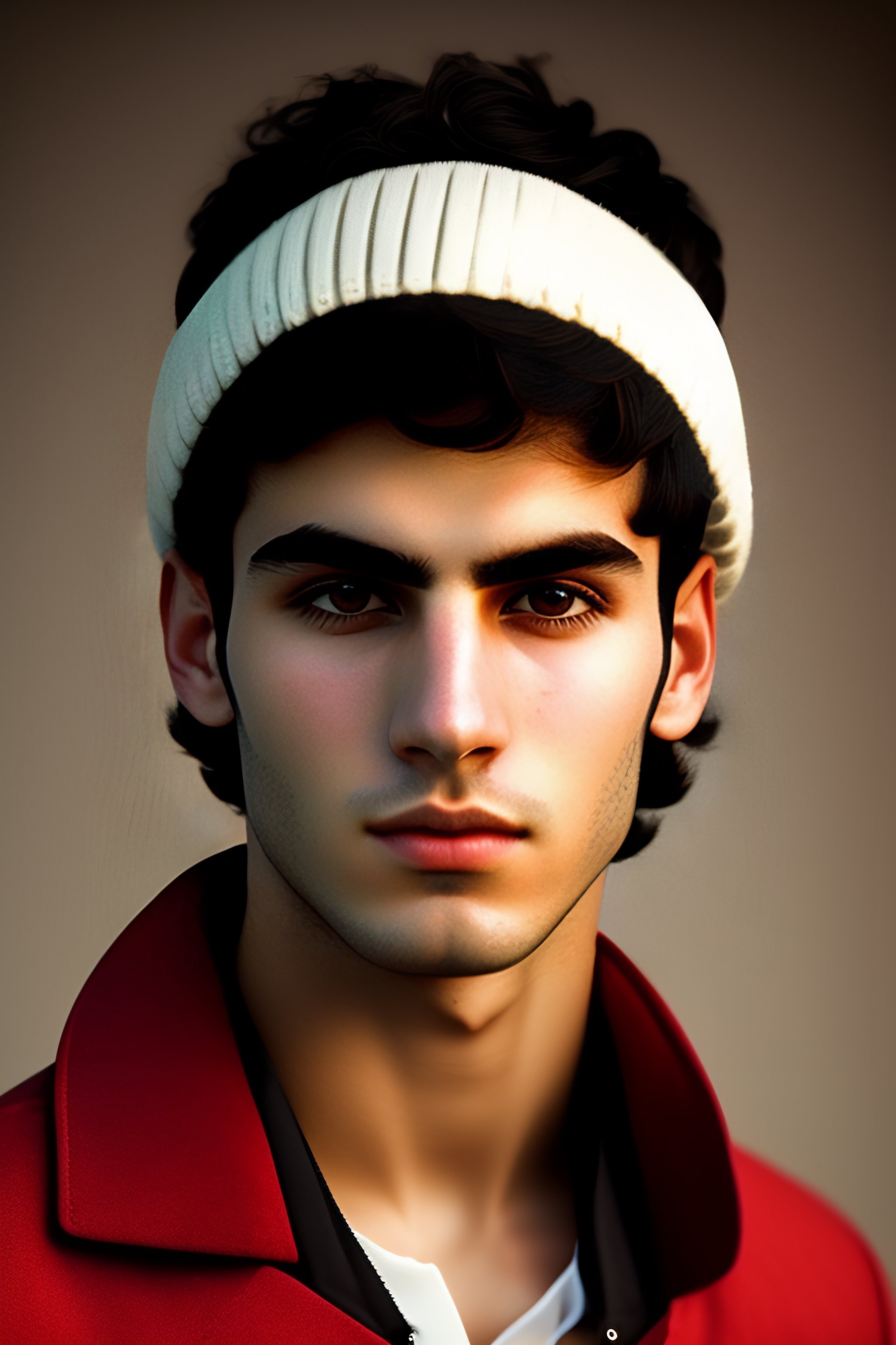 Lexica - Dark haired 20 years old young white turkish man has little ...