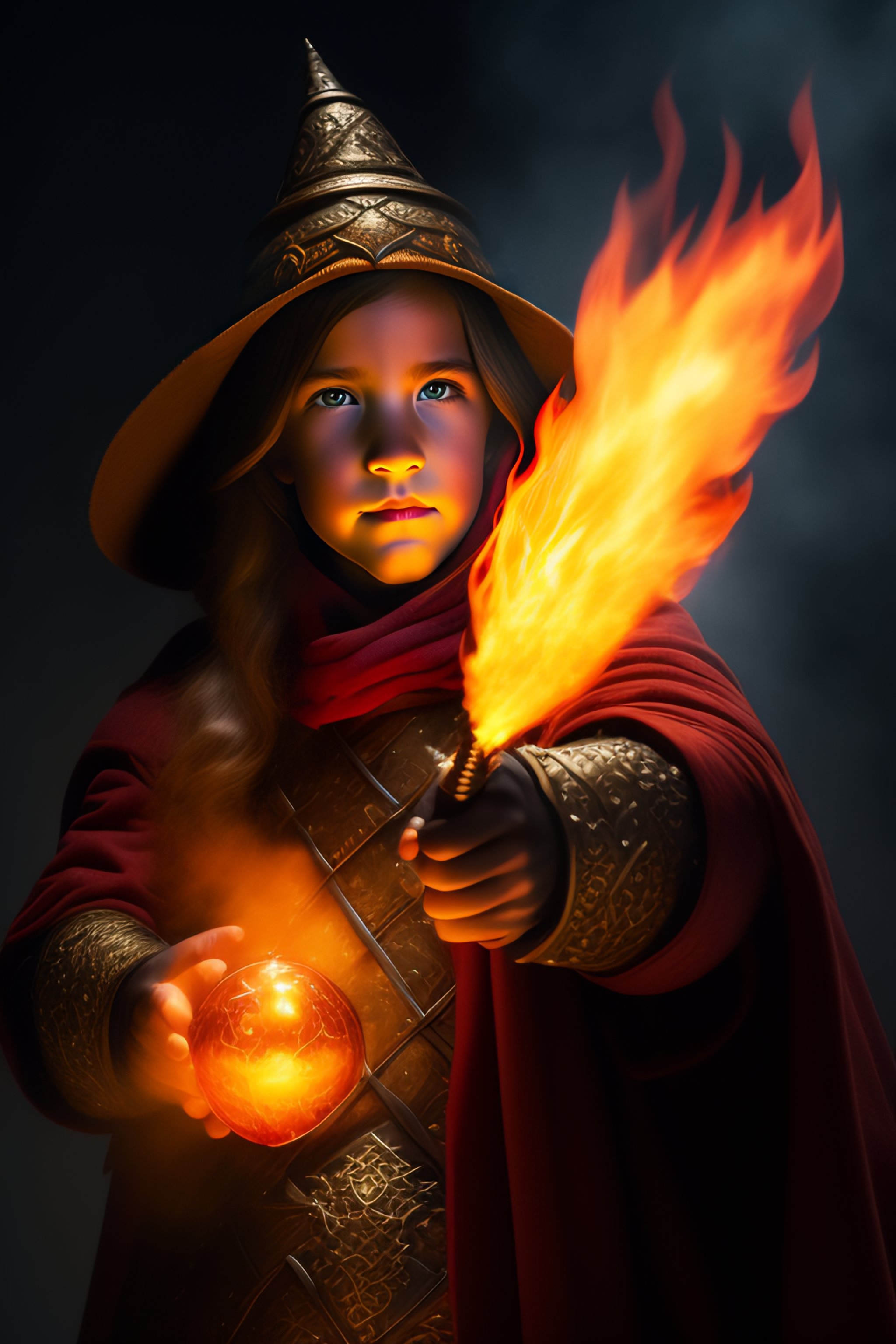 Lexica - Dungeons & Dragons wizard casting fireball