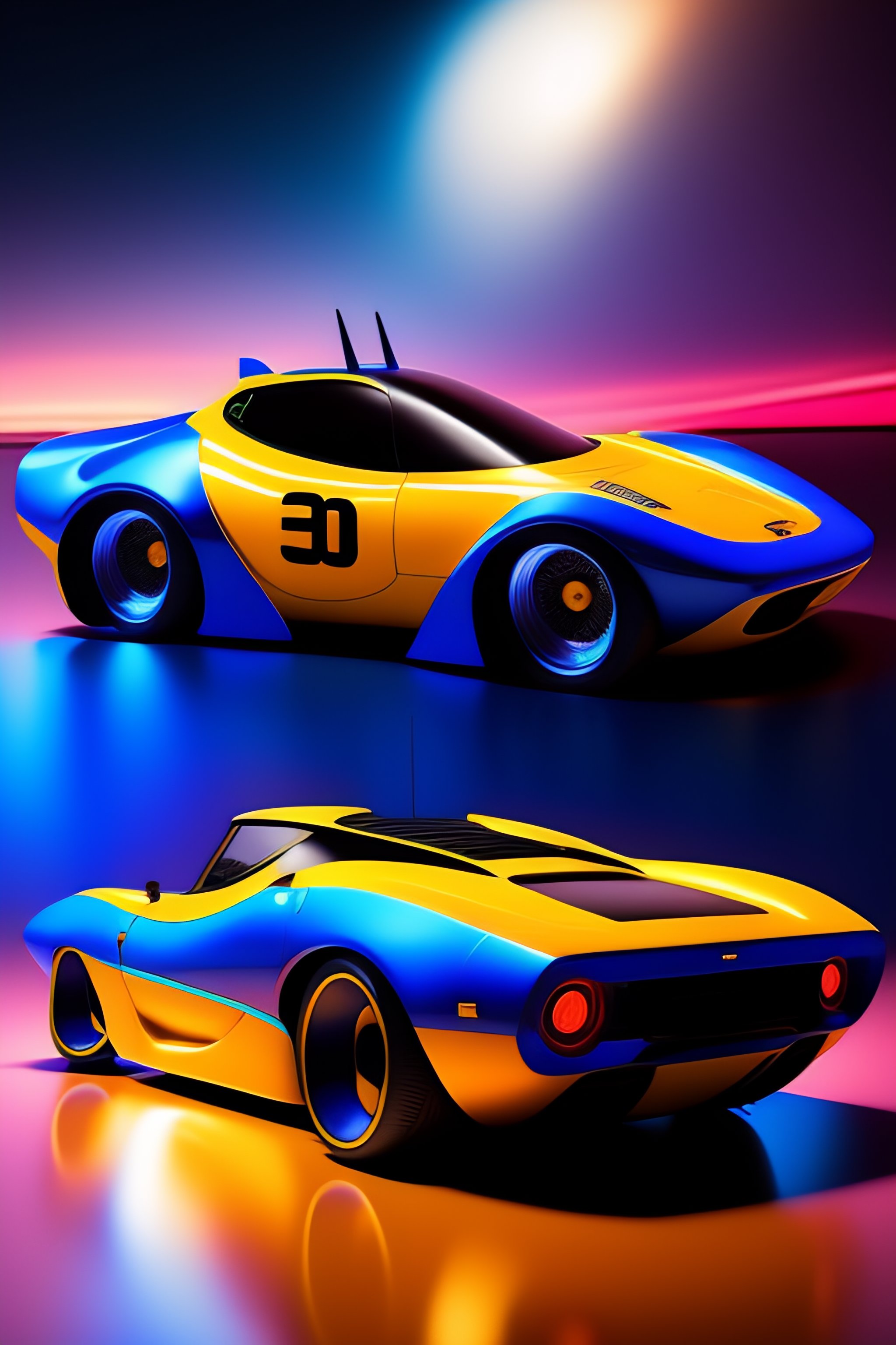 Lexica - Cyber car from the movie cars 3, sitting on a blue felt couch ...