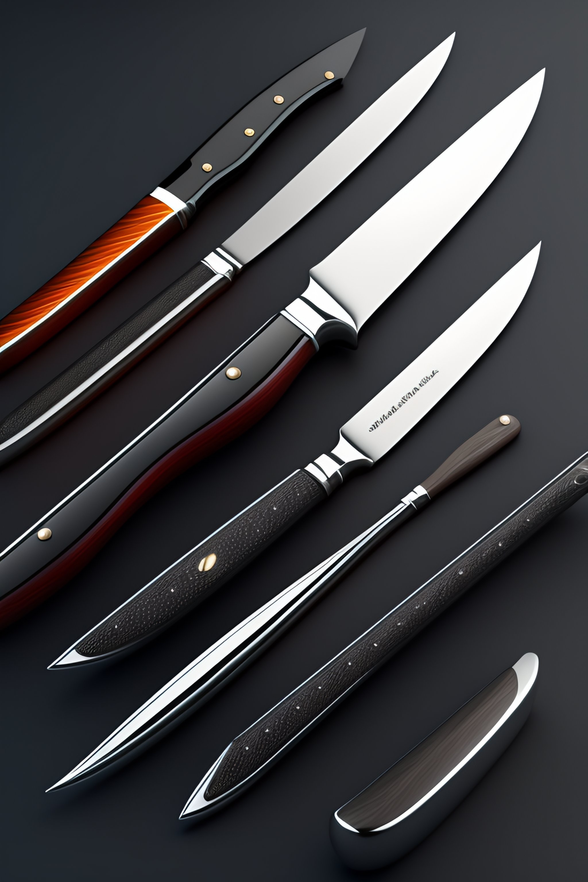 Lexica - Sleek futuristic knives. cinematic style digital art render with mechanical and ...