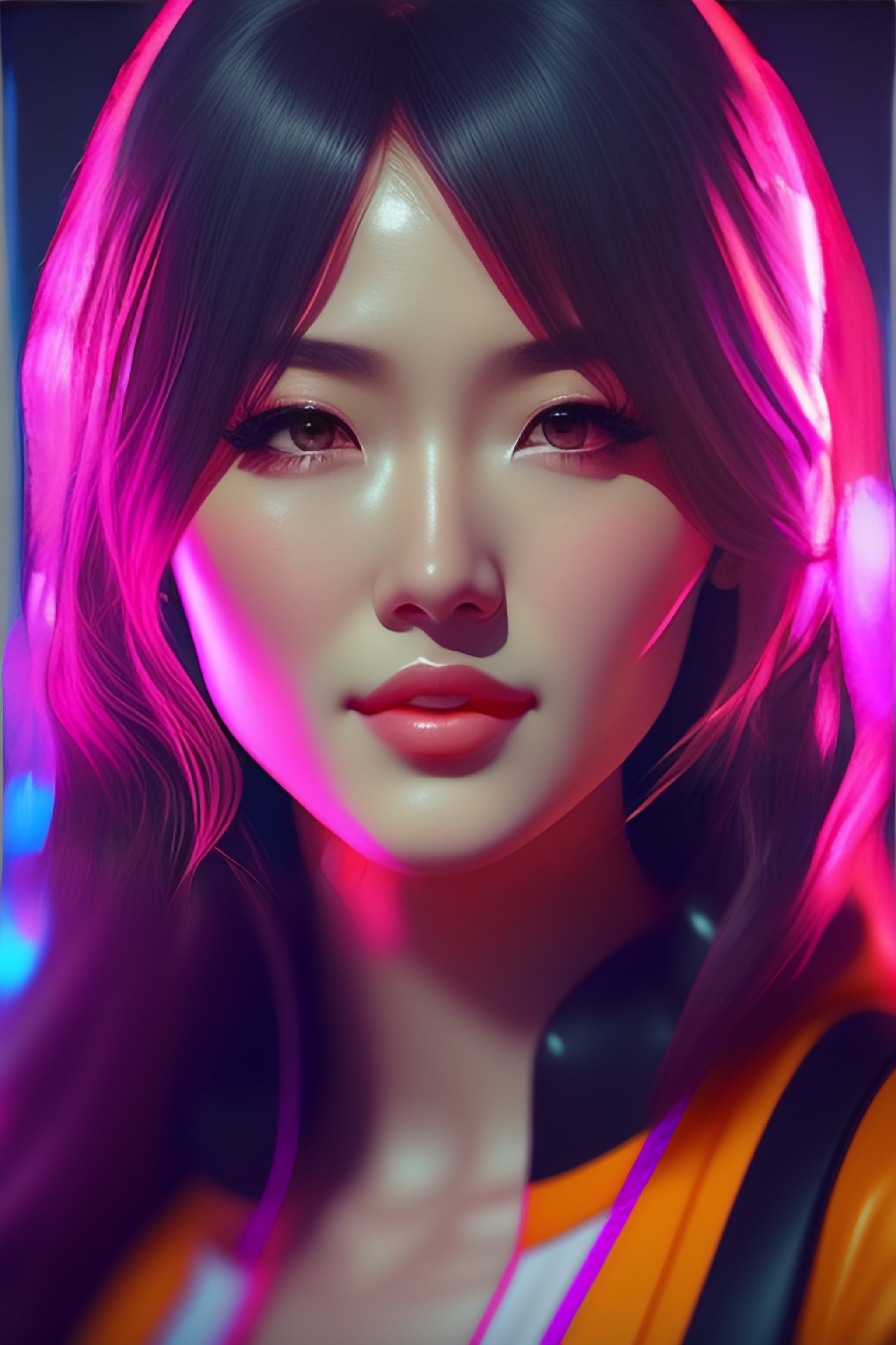 Lexica - Anime of girl, beautiful face, neon, anime, octane render, a ...
