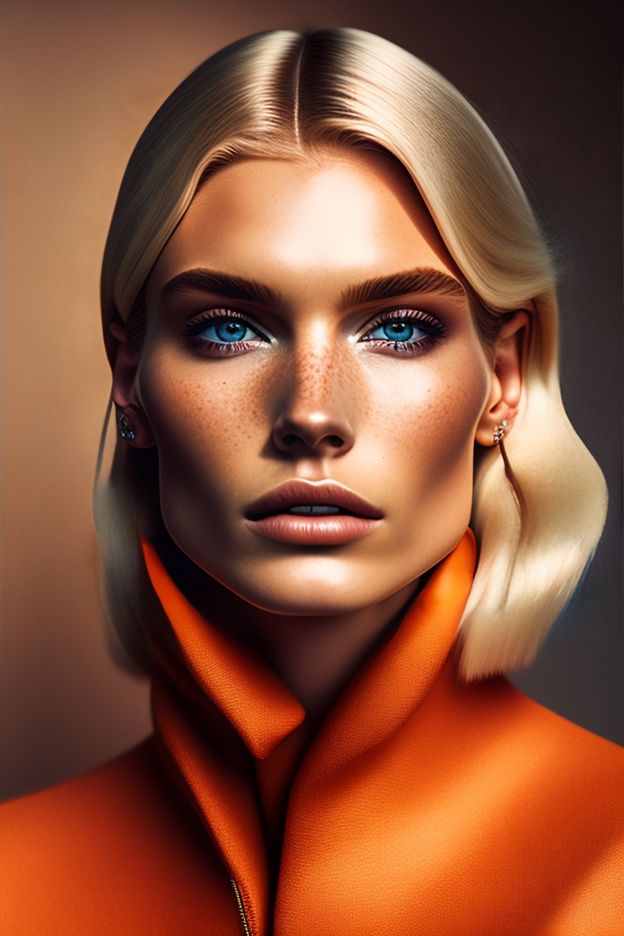 Lexica - A photo close-up of a beautiful blonde woman with freckles ...