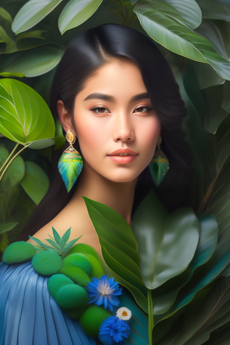 Lexica - A hyperrealistic portrait of Oxygen embodied as a vibrant and ...