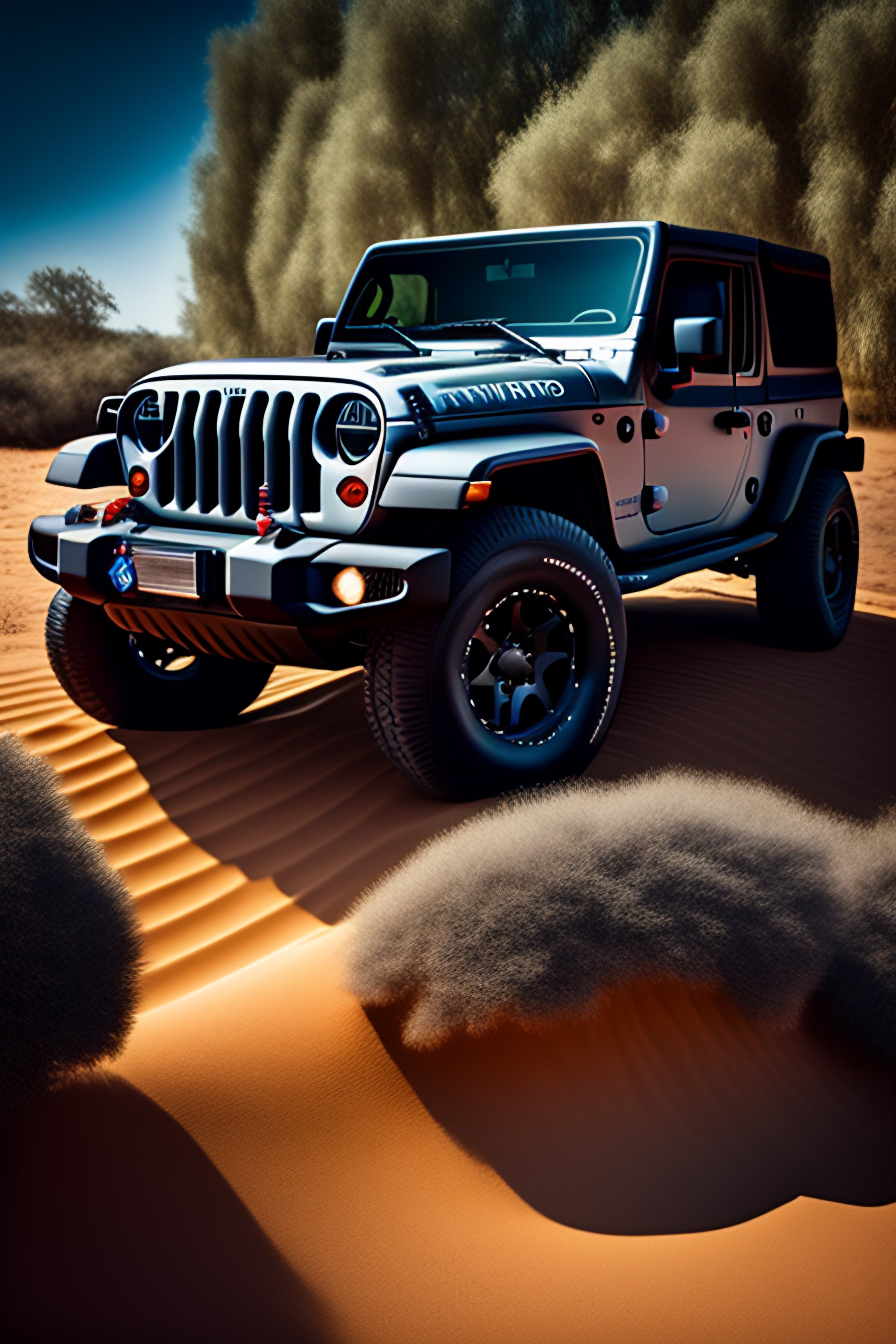 Lexica - Beautiful black thar jeep car