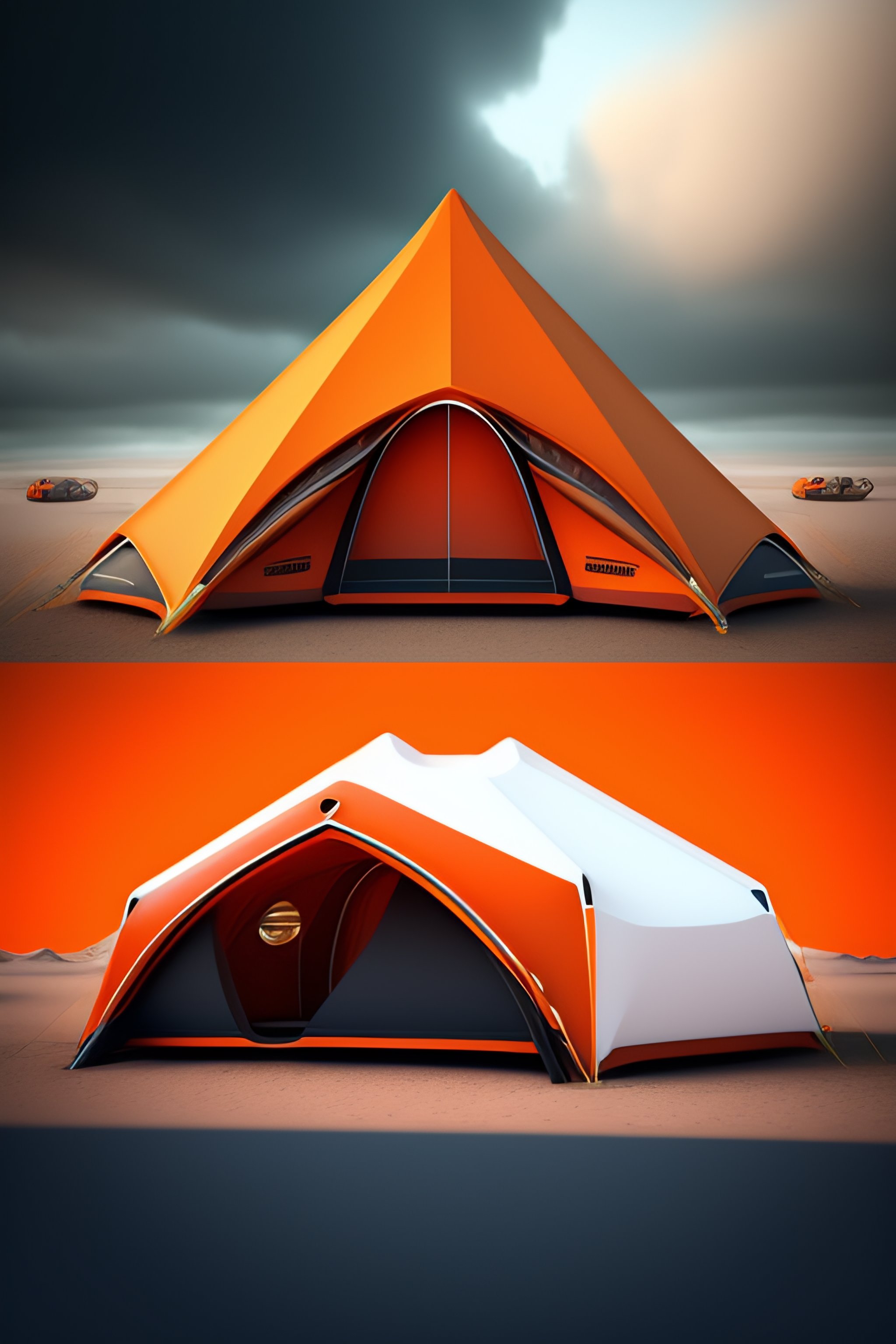 Lexica - Modern tent design, futuristic, 3D style, with elements of ...
