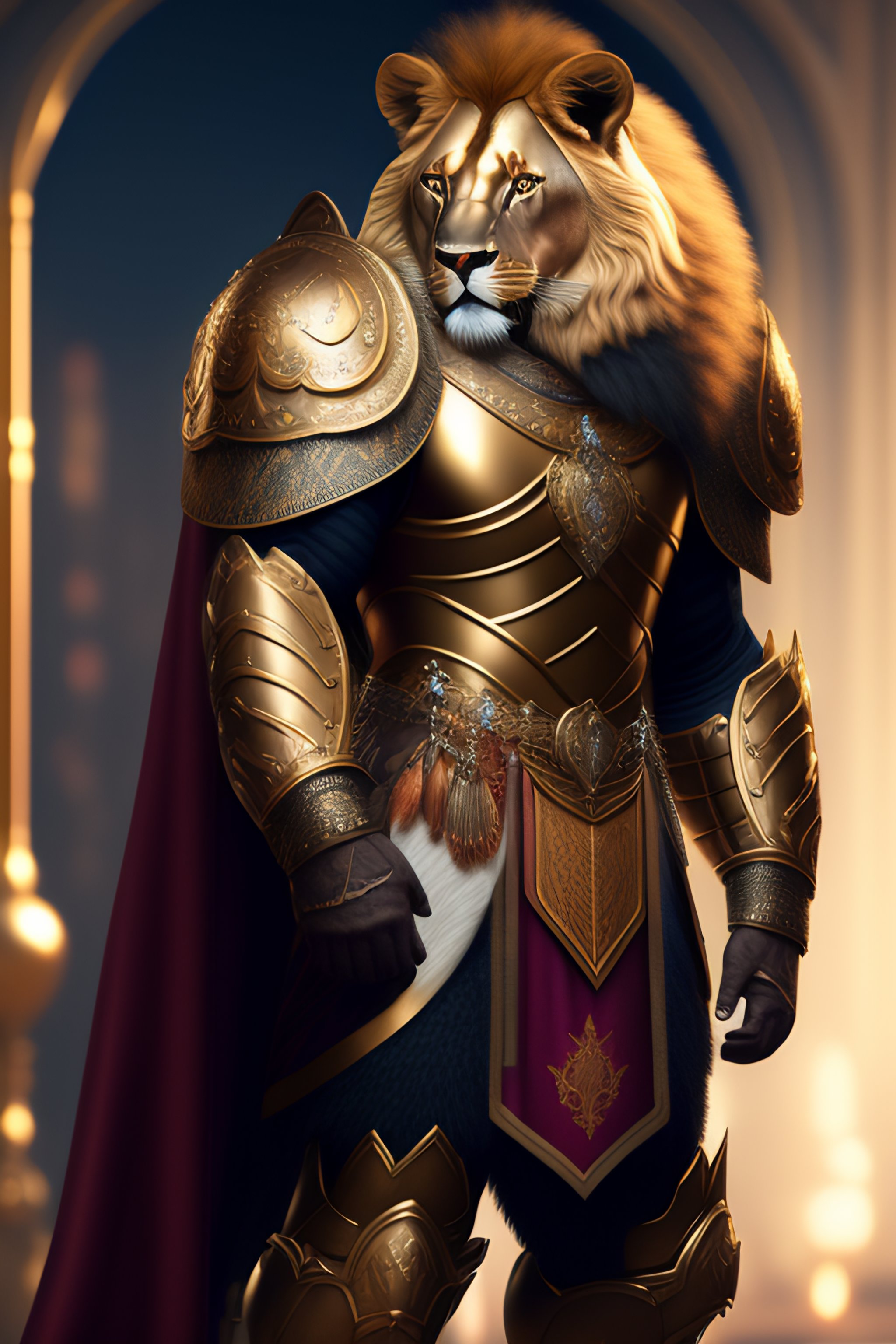 Lexica - High quality photo fullbody of a male anthro LION wearing high ...