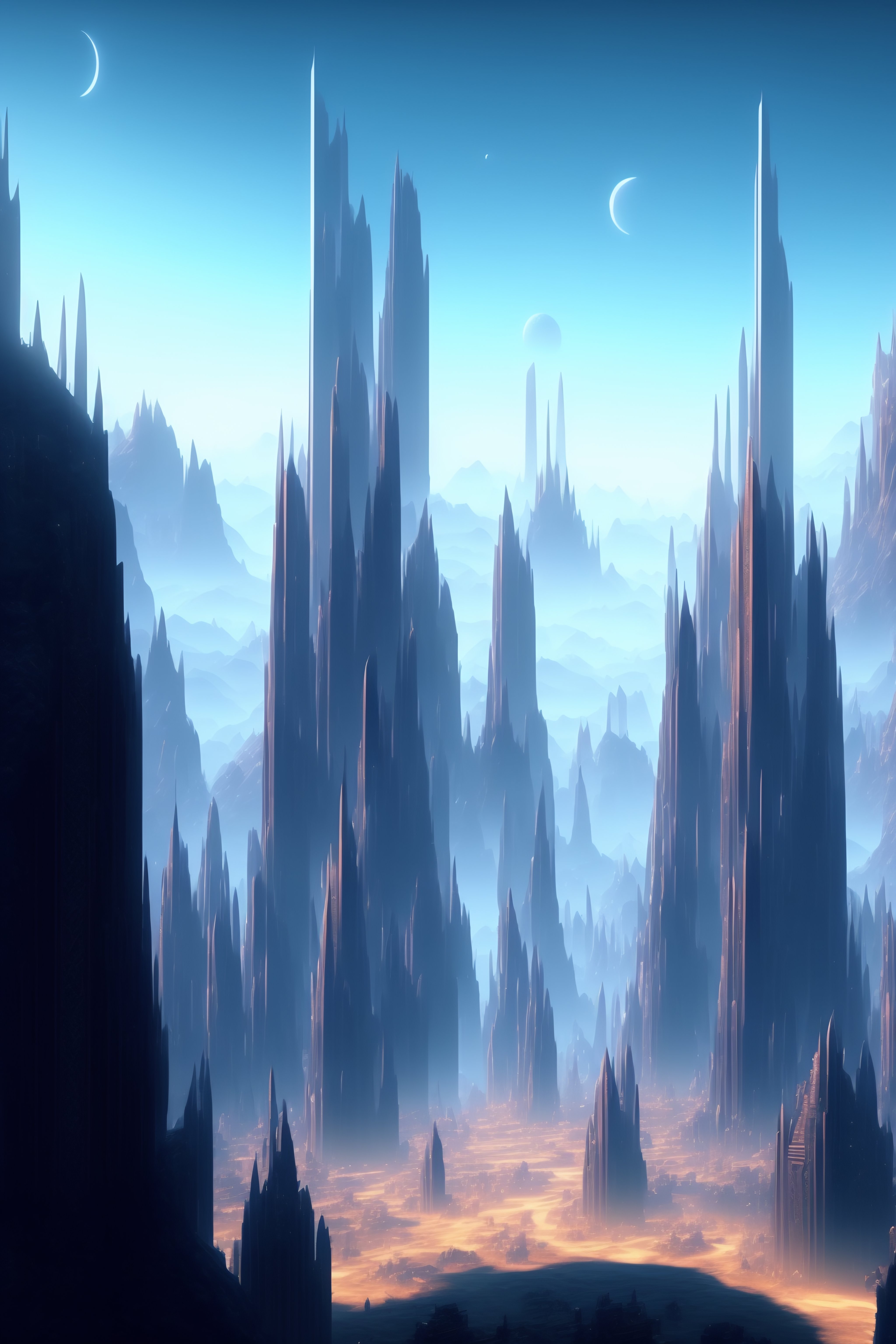 Lexica - A vast ancient metropolis in stone gothic style with massive ...