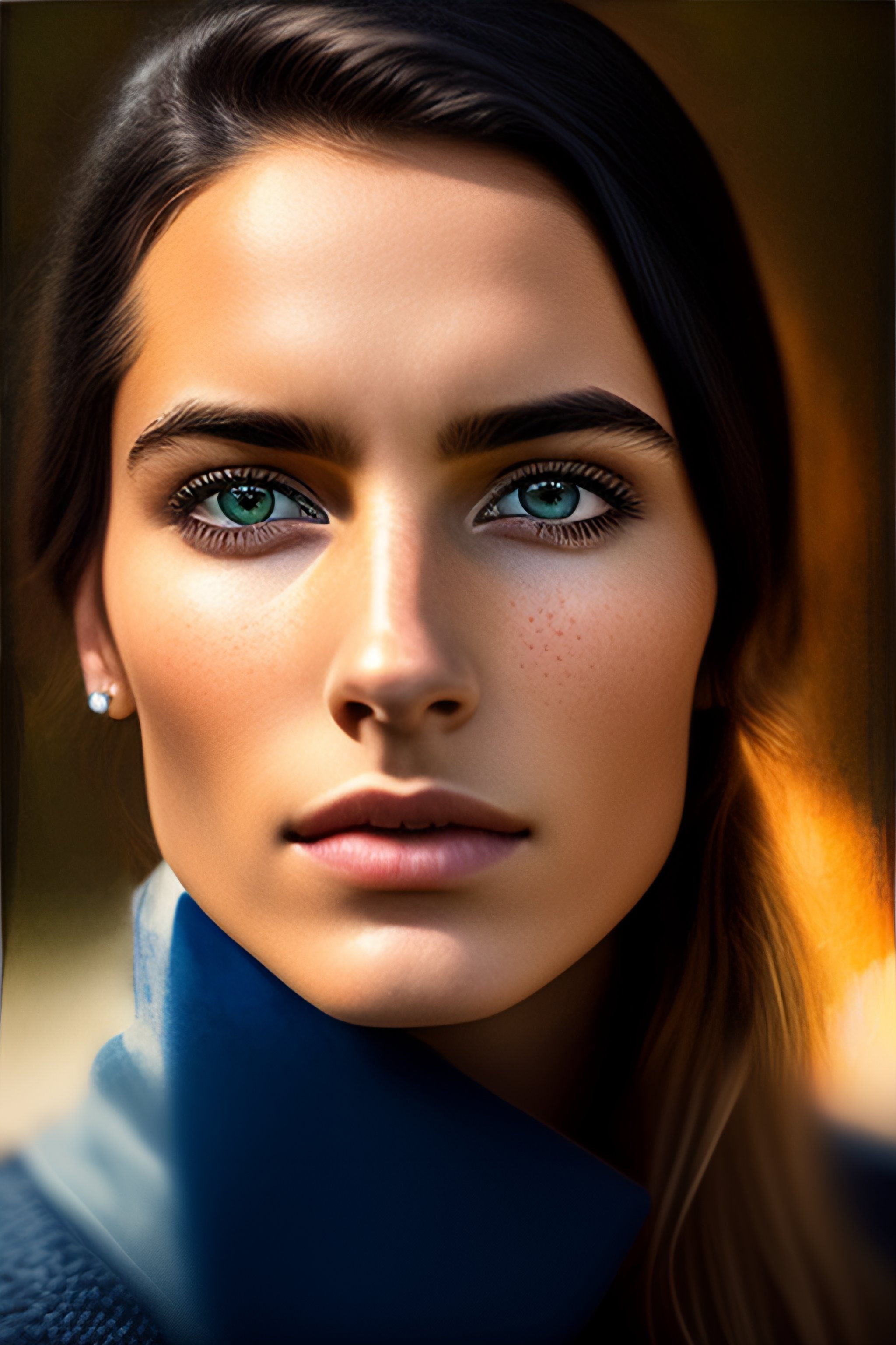 Lexica - A young woman with eyes wide open, unusual pupils, her mouth ...