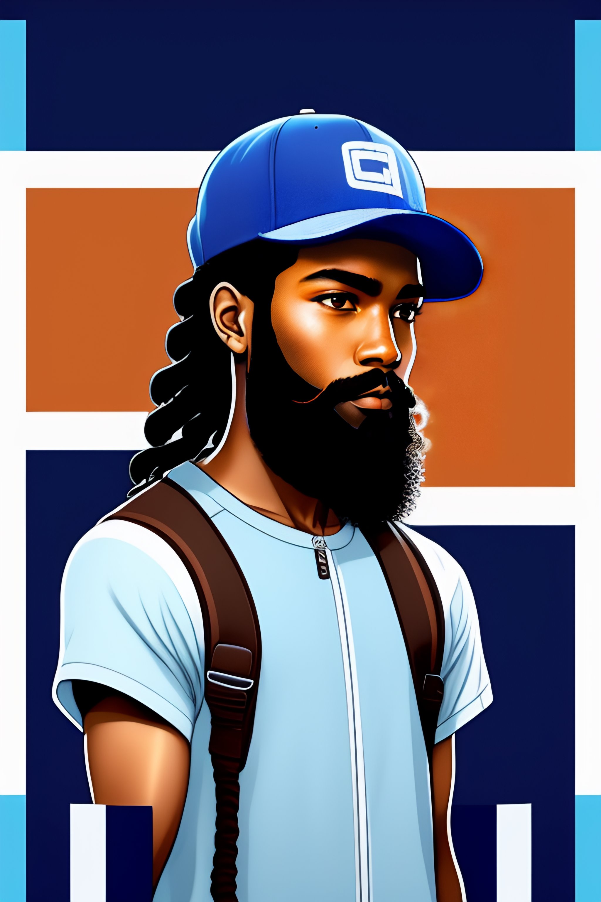 Lexica - Male brown Pokemon trainer with hair twists and a beard in ...