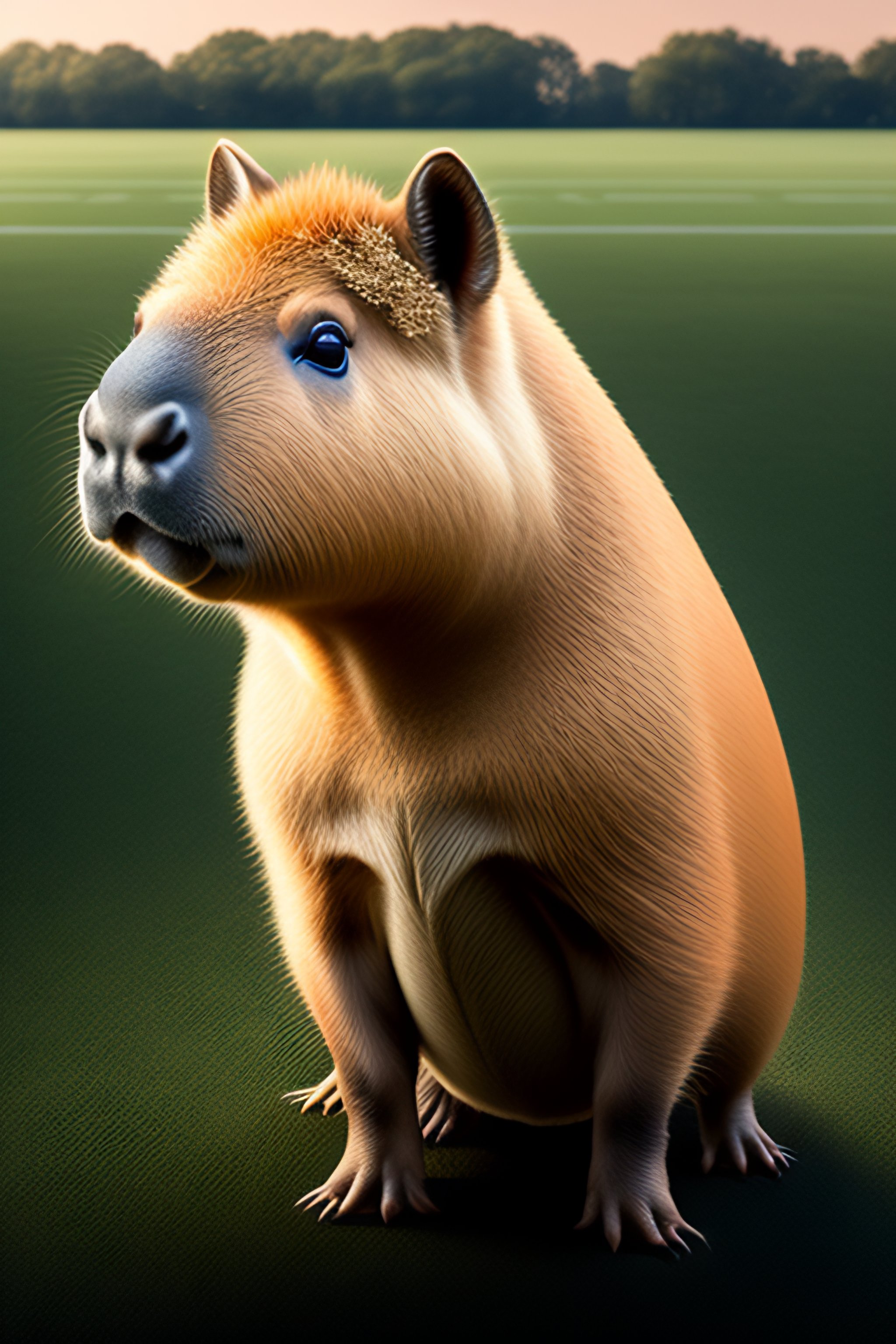 Lexica - Capybara with cristiano ronaldo hairstyle, a supreme tracksuit