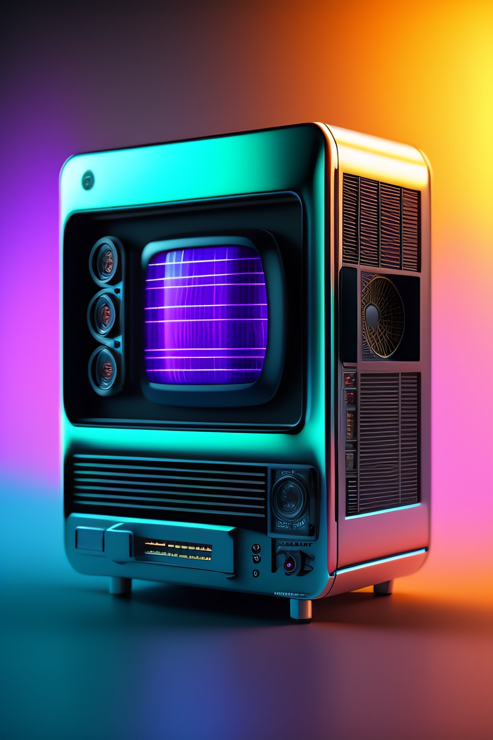 Lexica - Vintagetelevision, 1990s, c4d render, vaporwave, product ...