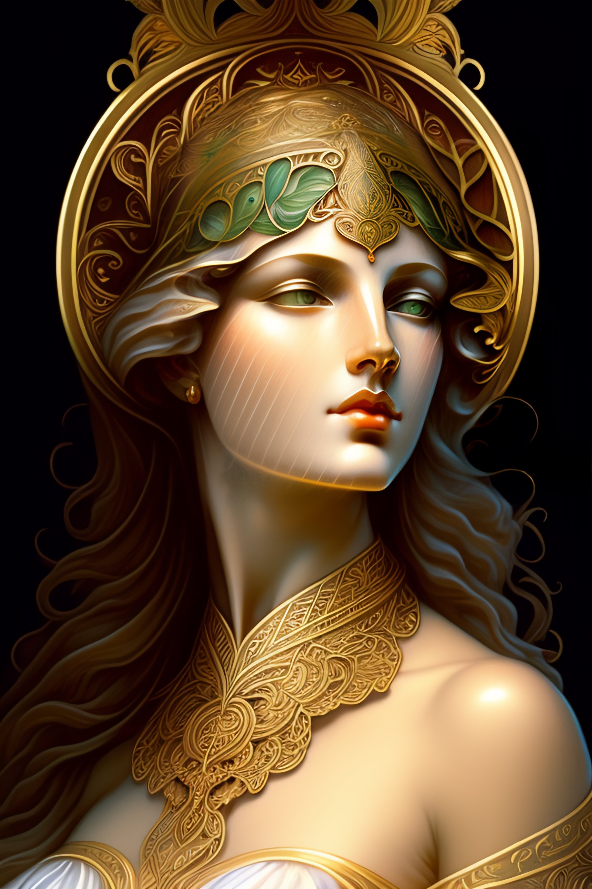 Lexica - Symmetry, portrait of gorgeous goddess, pale glowing white ...