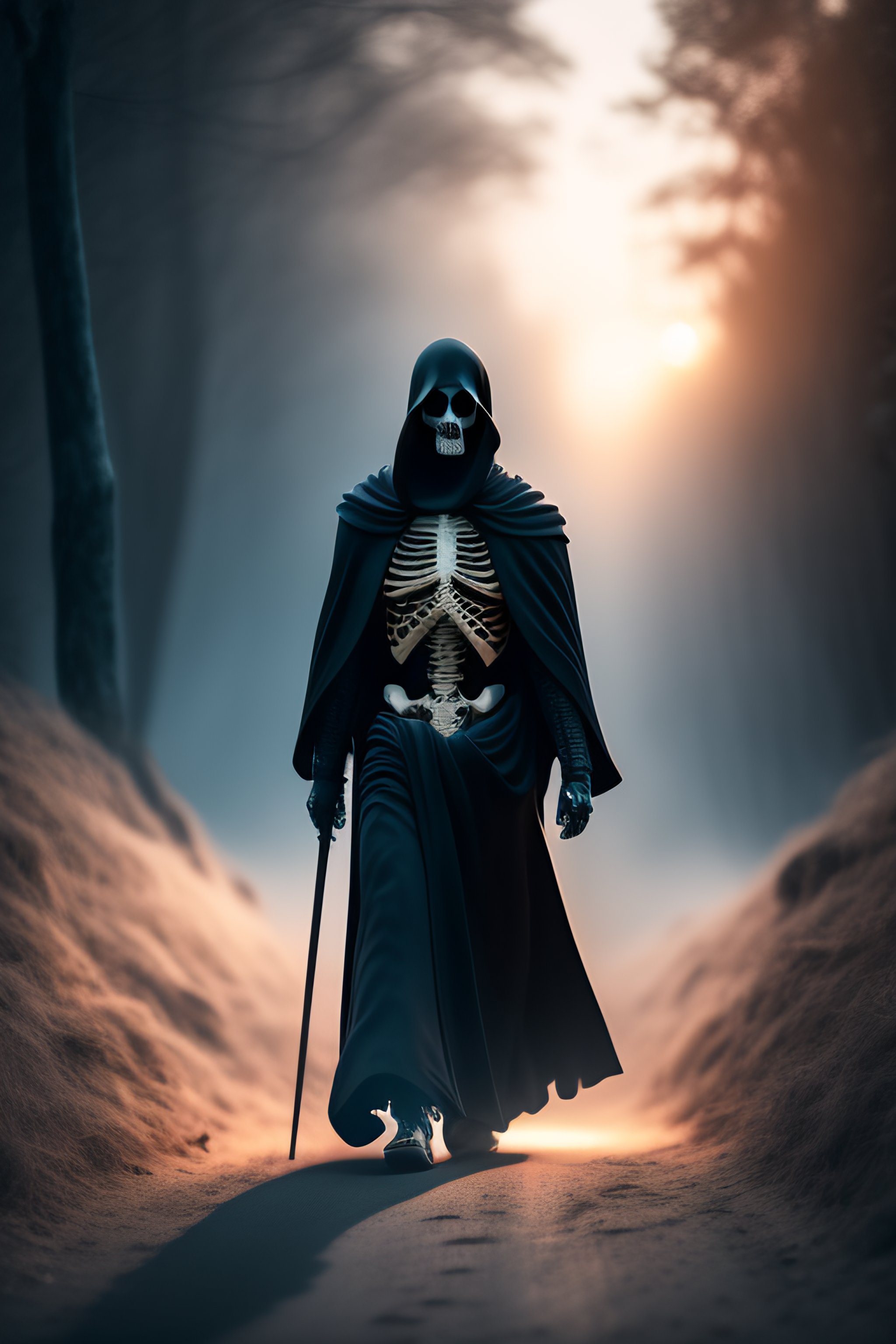 Lexica - Grim reaper, full body, skeleton face, extreme detailed, ultra ...