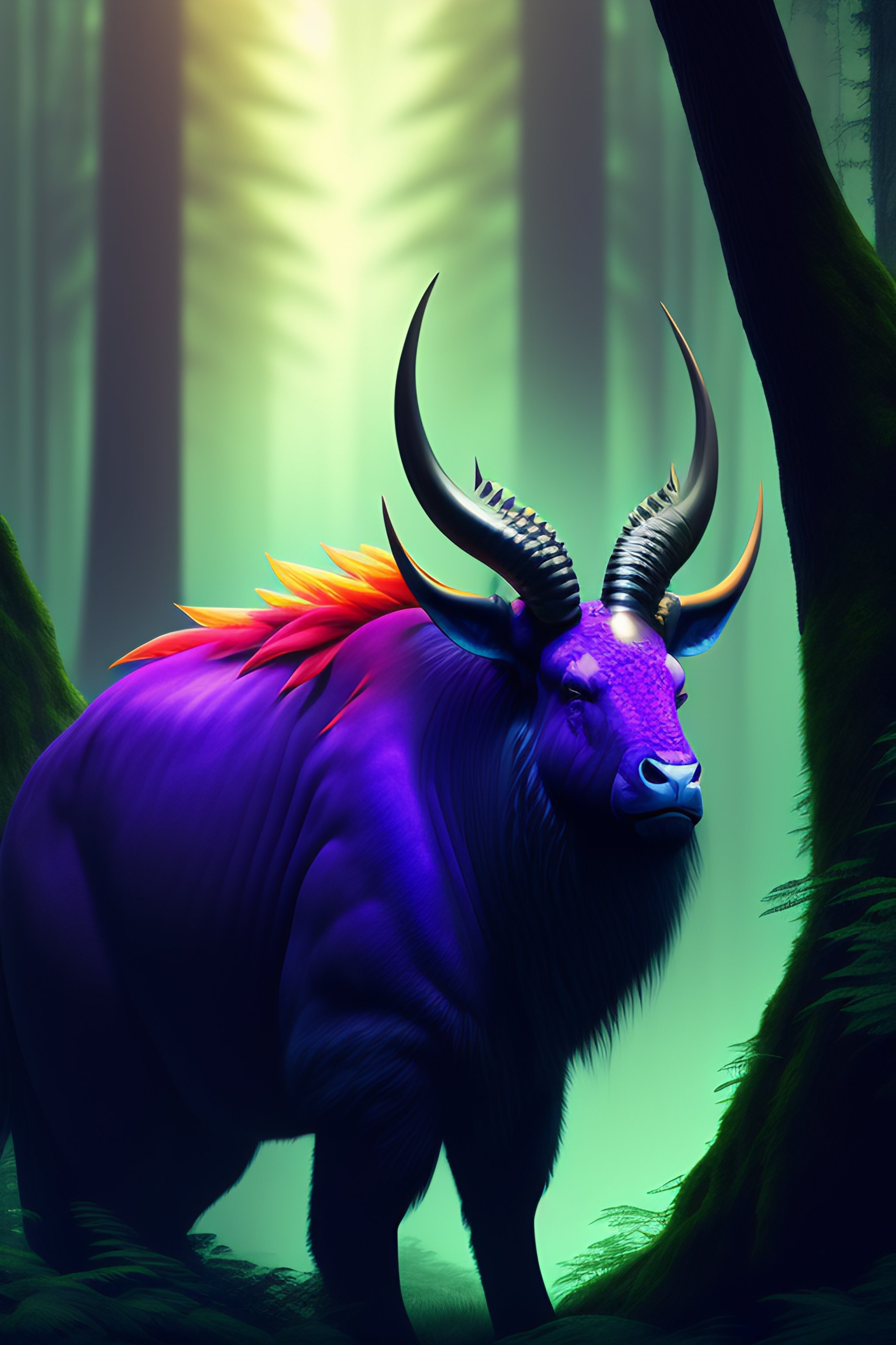 Lexica - 4k, art, mana beast in dark forest