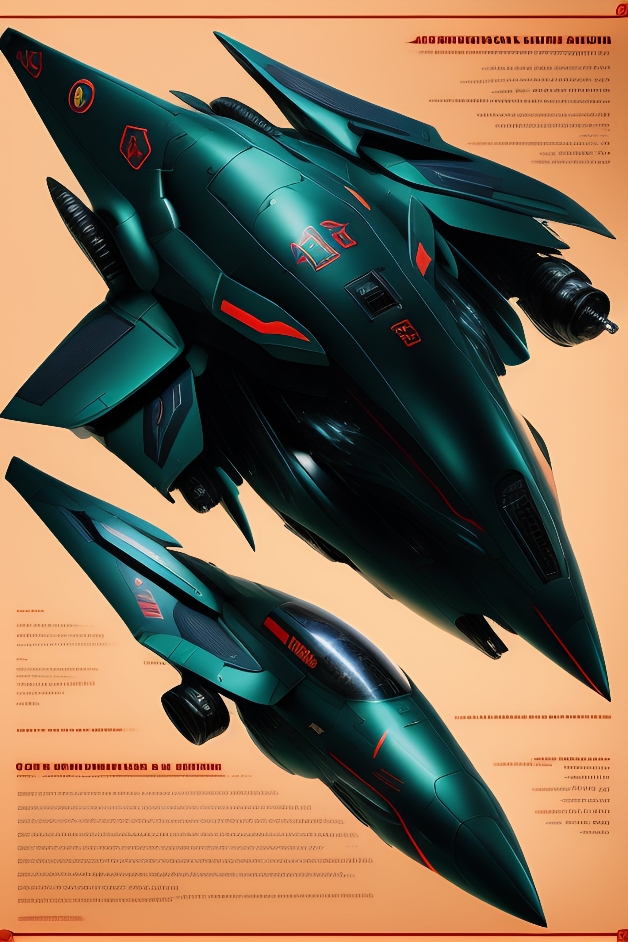 Lexica - 50 meter high mobile armor neo zeon blueprint highly detailed