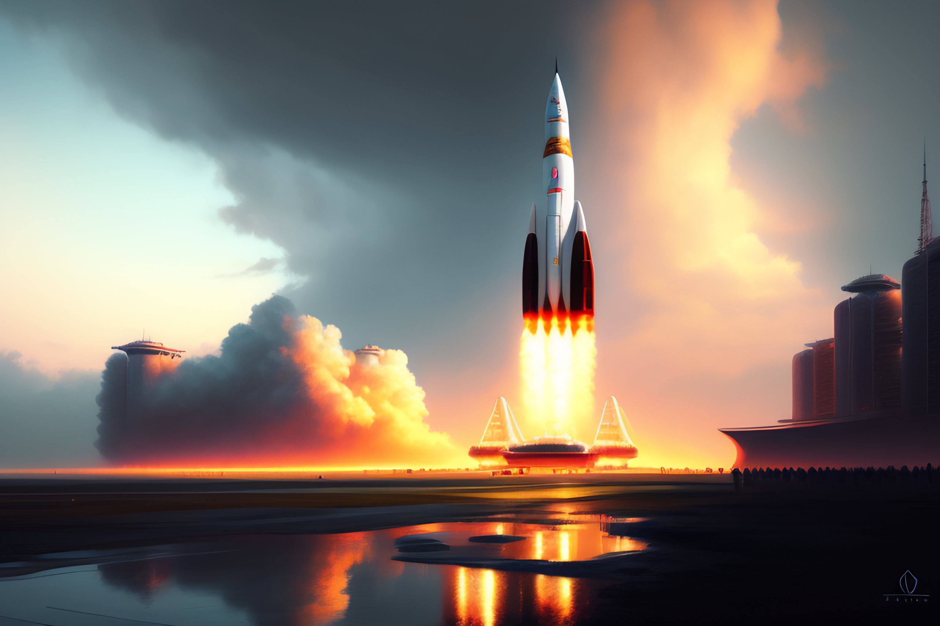 Lexica - A saturn v rocket on the launch pad, intricate, elegant ...