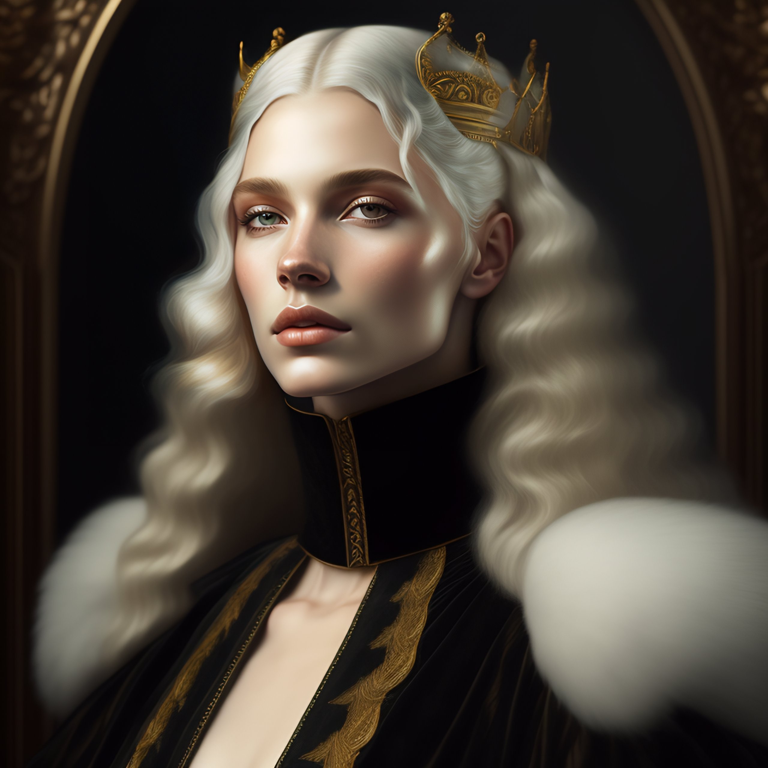 Lexica - The portrait of hunter schafer in black wax crown by roberto ...