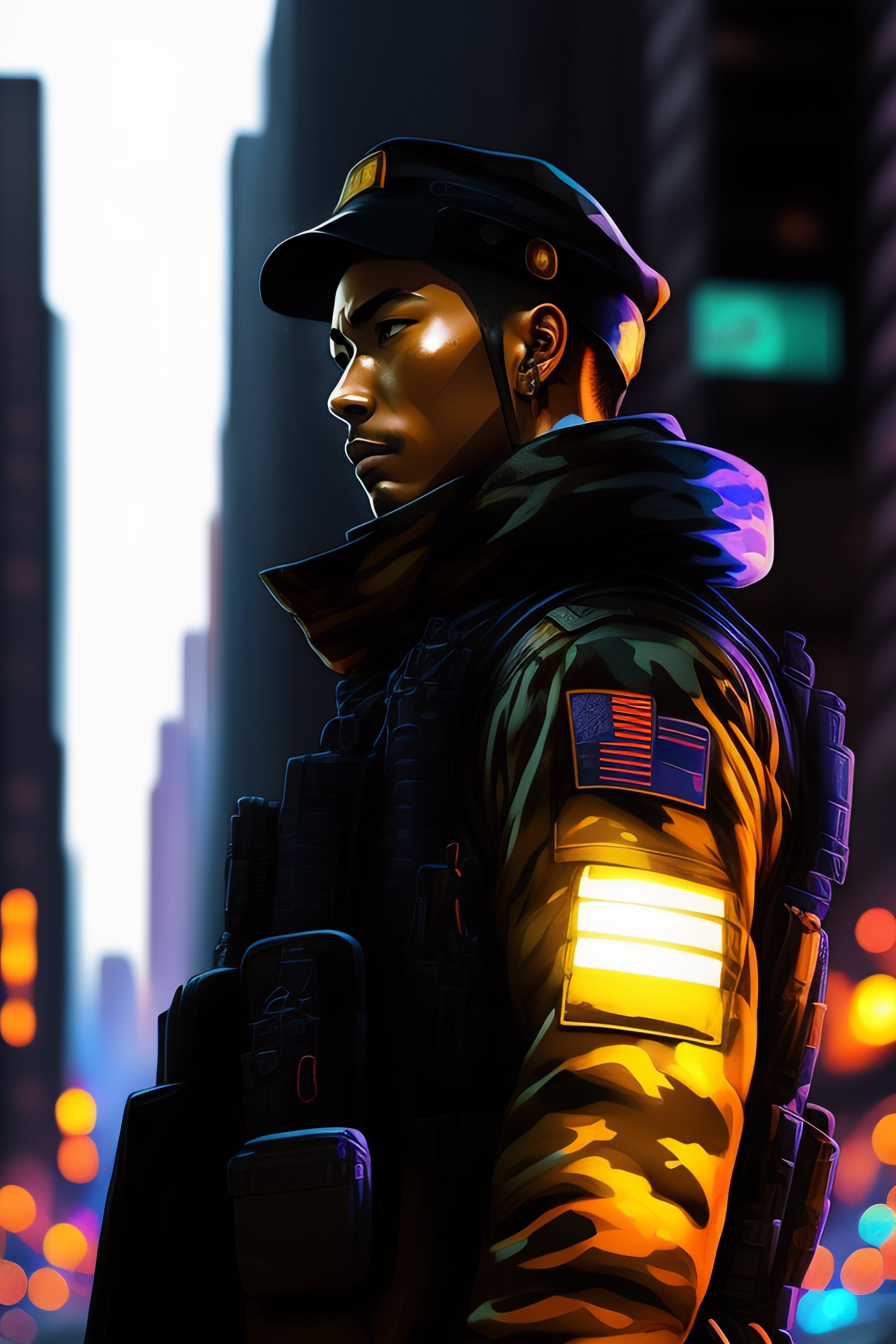 Lexica - Art of stealth soldier in the city at night drawn like yoji ...