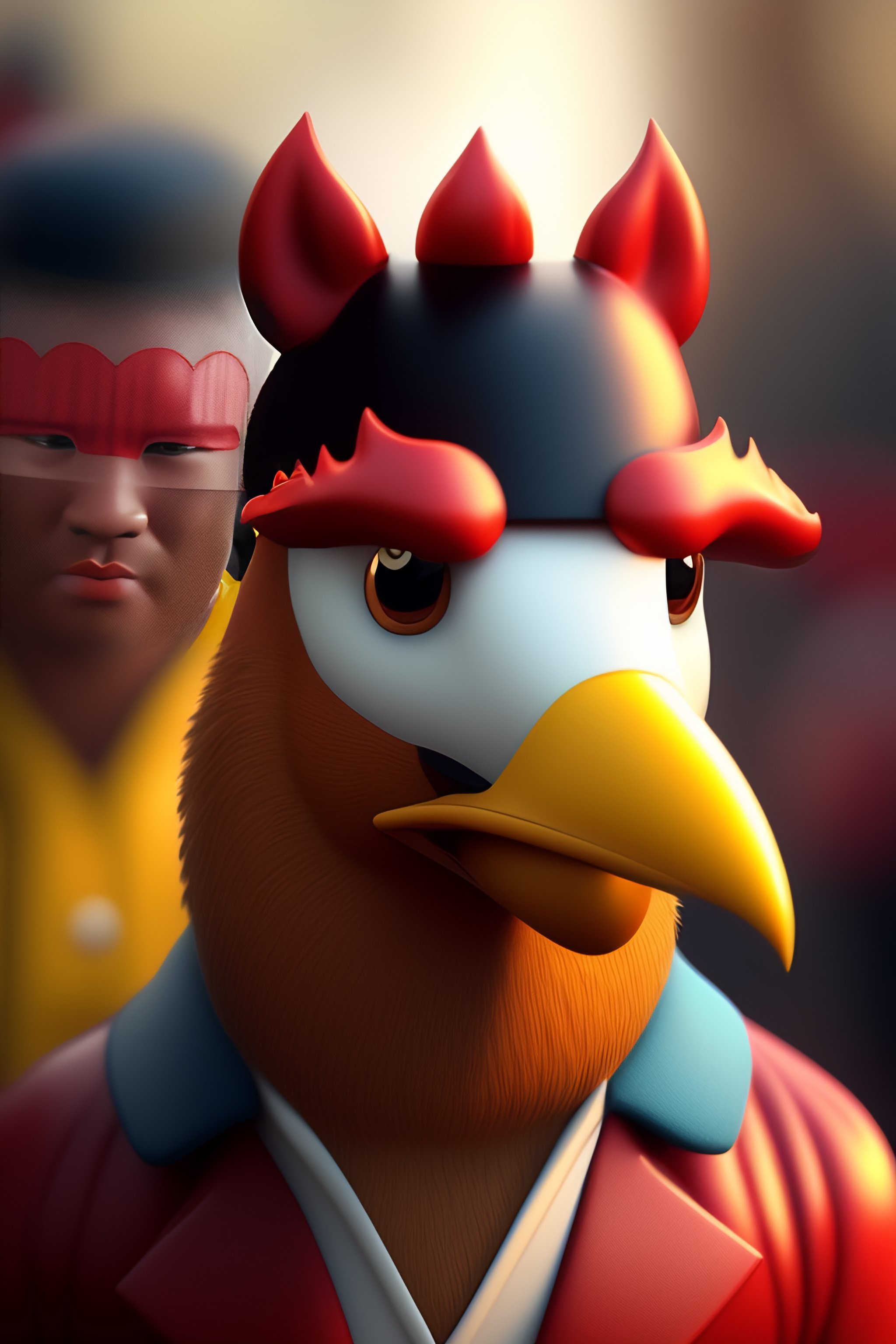 Lexica - Stupid Chicken mask. 3D cartoon. Funny. Camedy.
