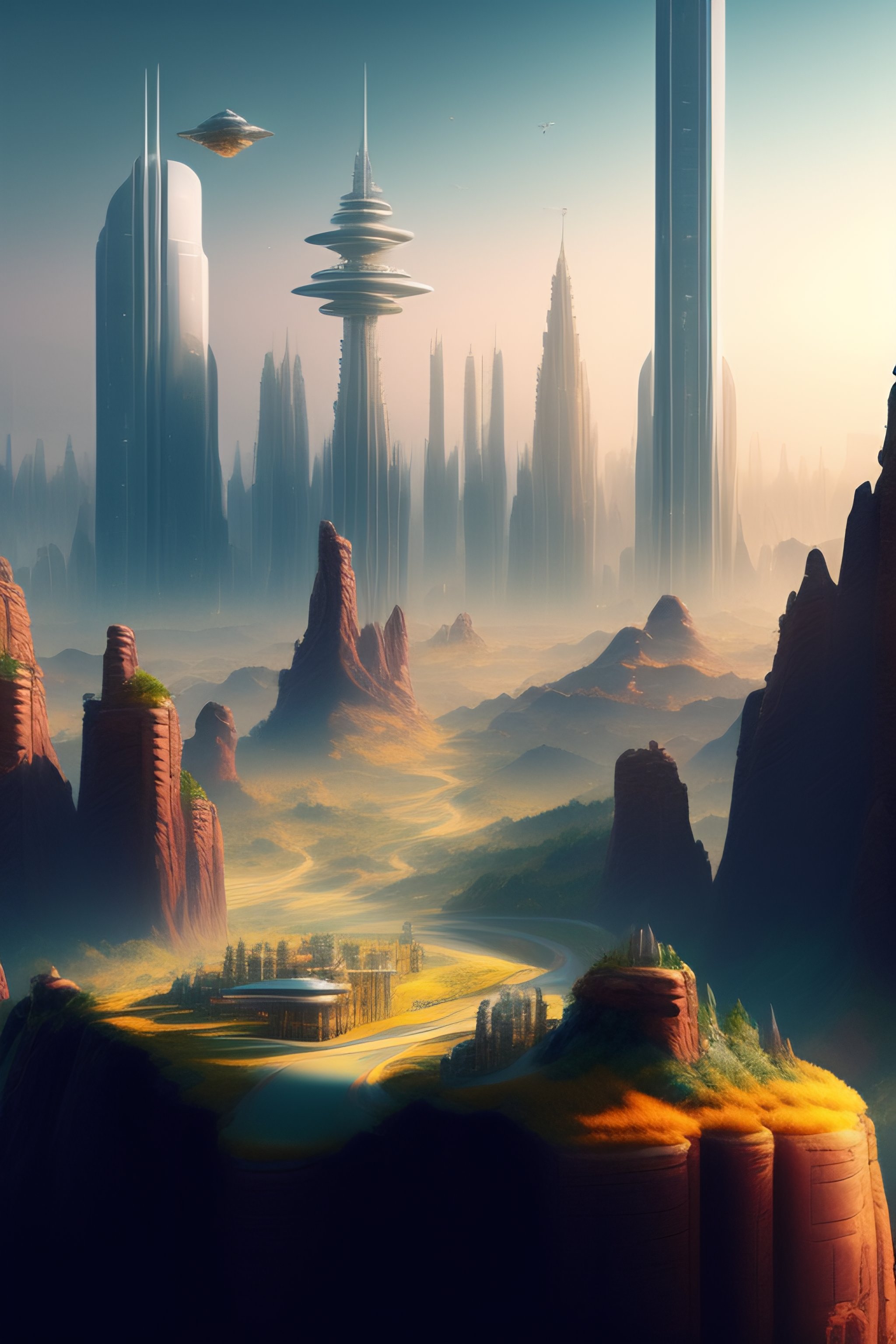 Lexica - Robotic landscape city