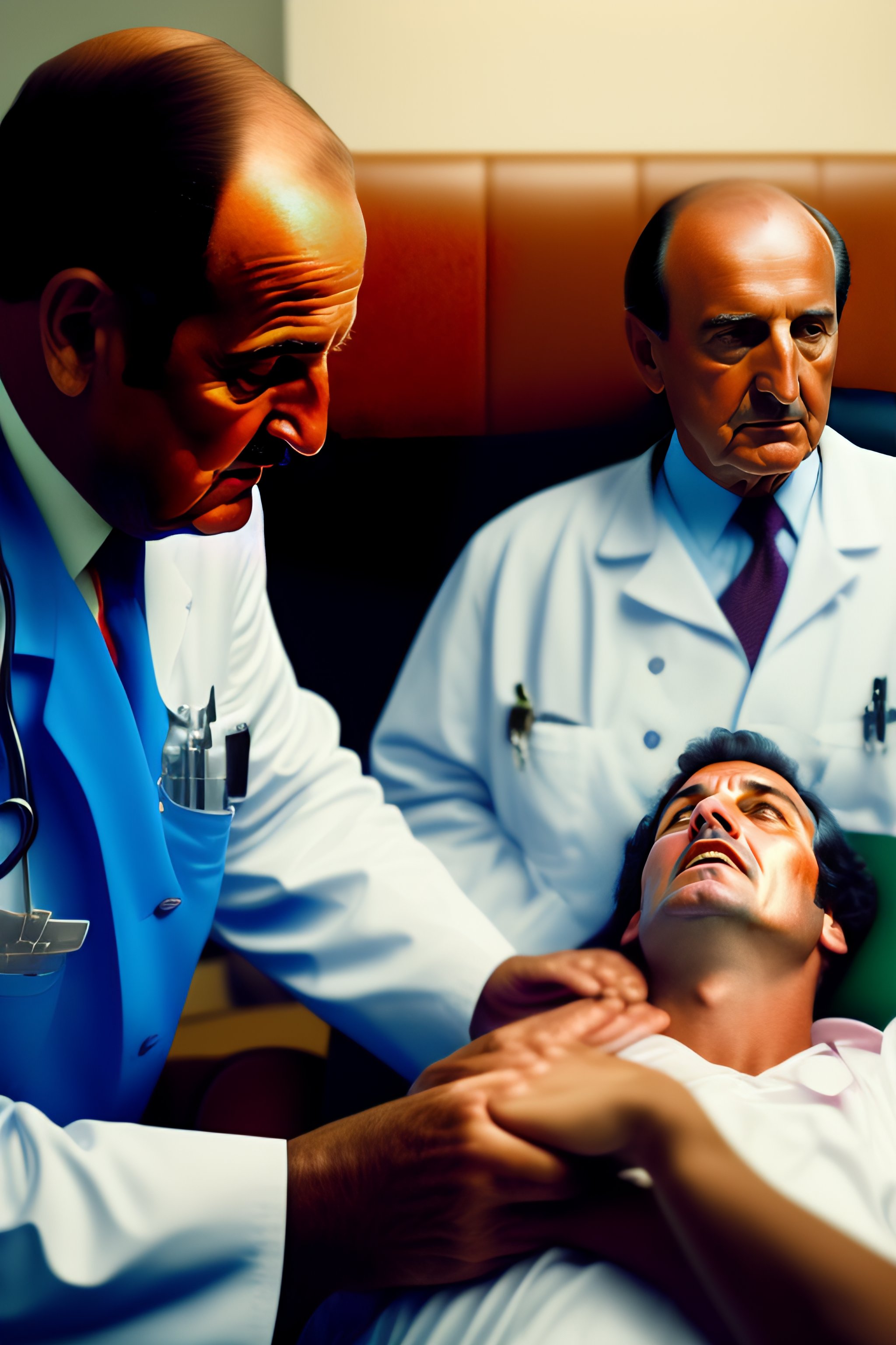 Lexica - Portrait of King Juan Carlos I applying anesthesia to an ...