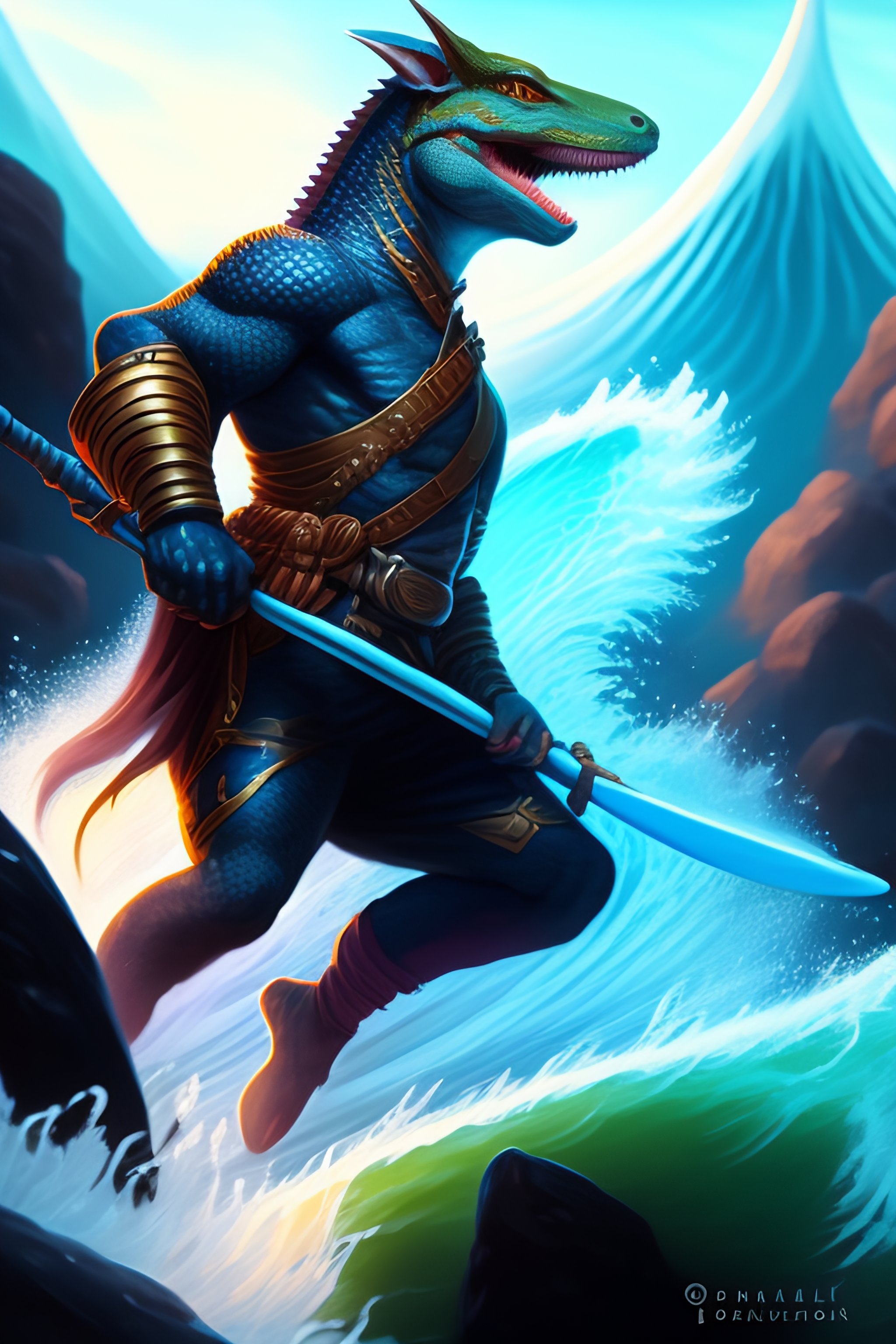 Lexica - Character avatar in a new RPG battle game. A lizard-like being ...