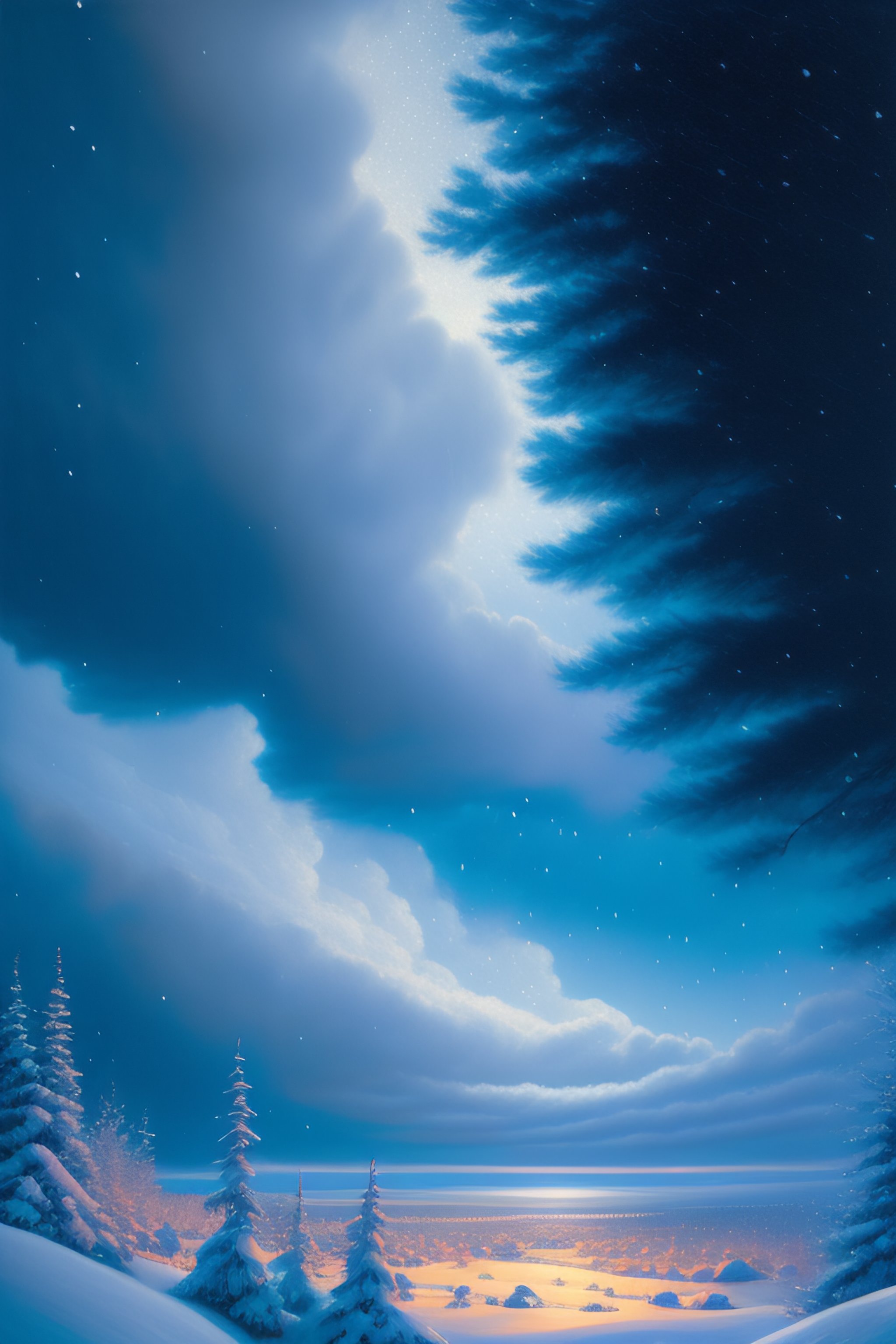 Lexica - Baroque oil painting depicting a thousand small snowflakes ...