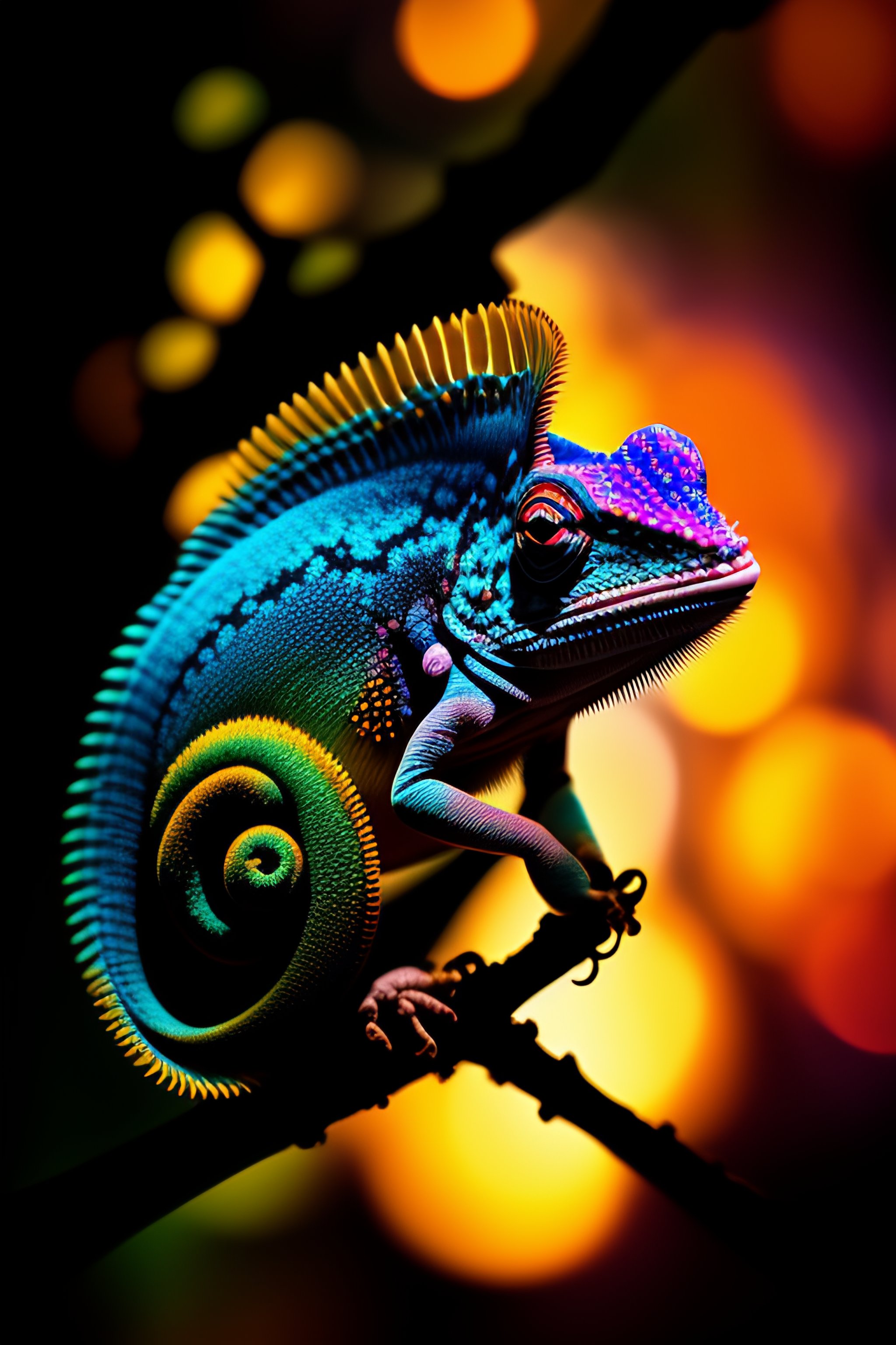 Lexica - Abstract chameleon silhouette