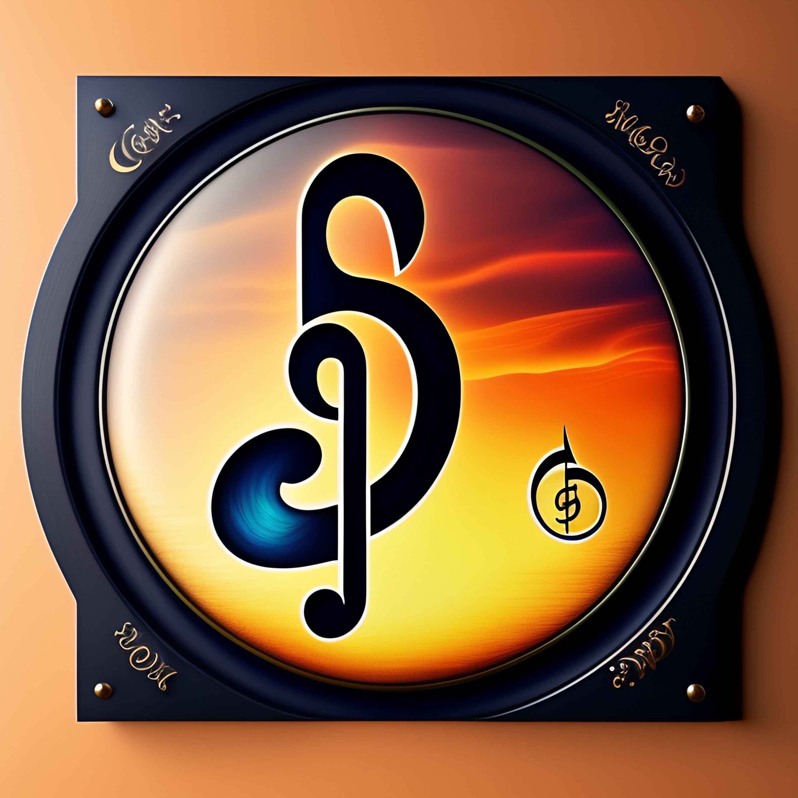 Lexica - Music Symbol, music notes, clefs, upright on a heavenly field