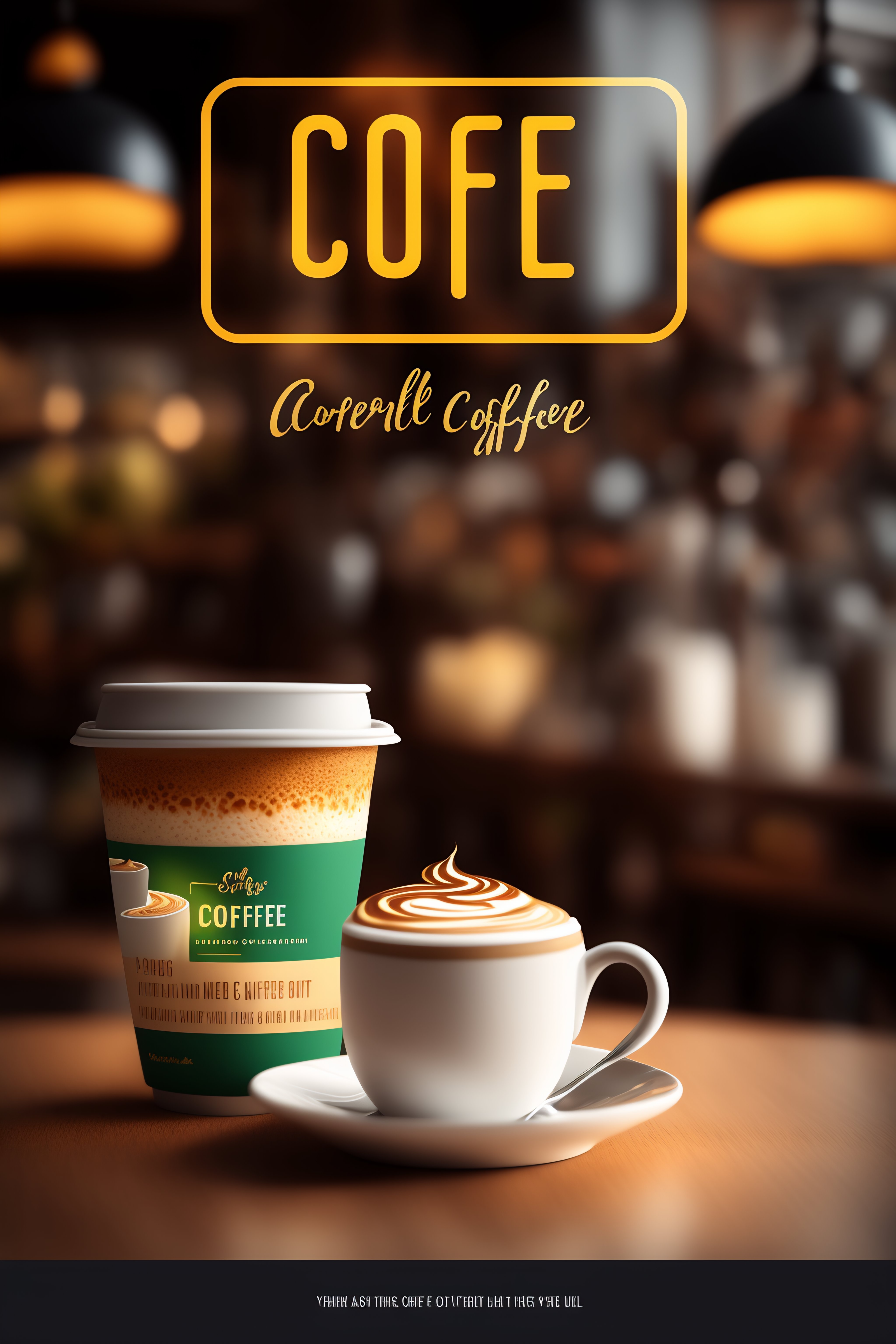 Lexica - Advertisement for a coffee shop post a real scene photoshop ...