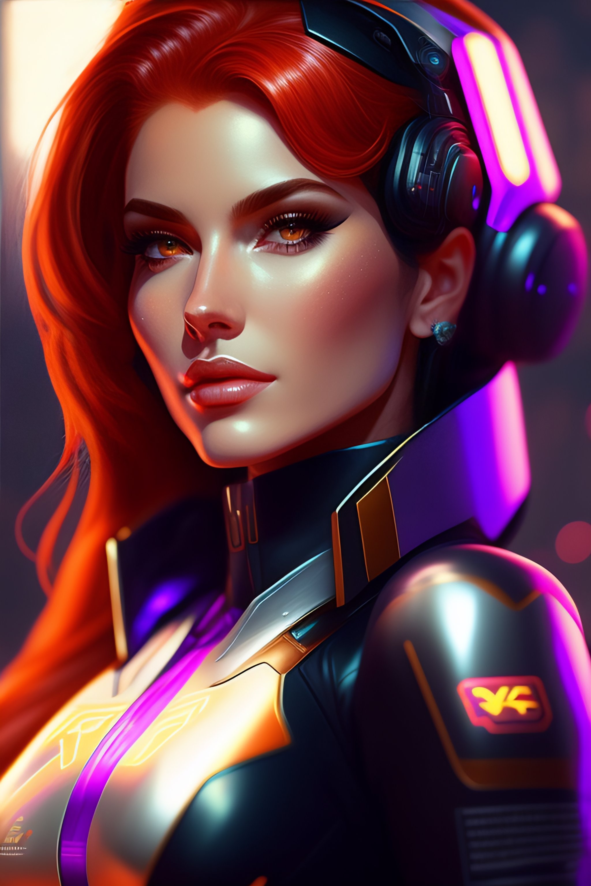 Lexica - SARA FREGONAS portrait, redhead, symmetry portrait of dva from ...