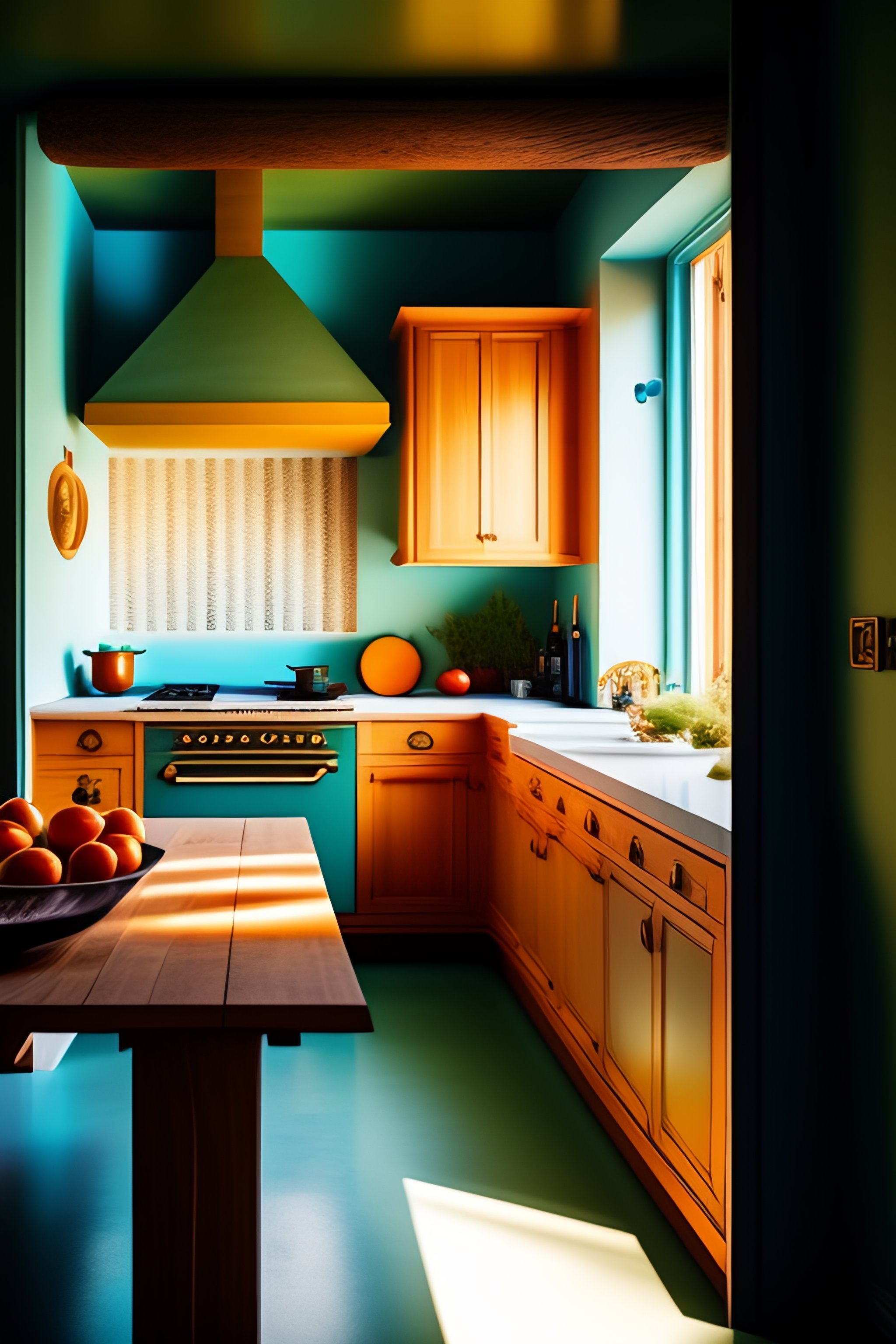 Lexica - A Kitchen in a summer home designed by Pablo Picasso