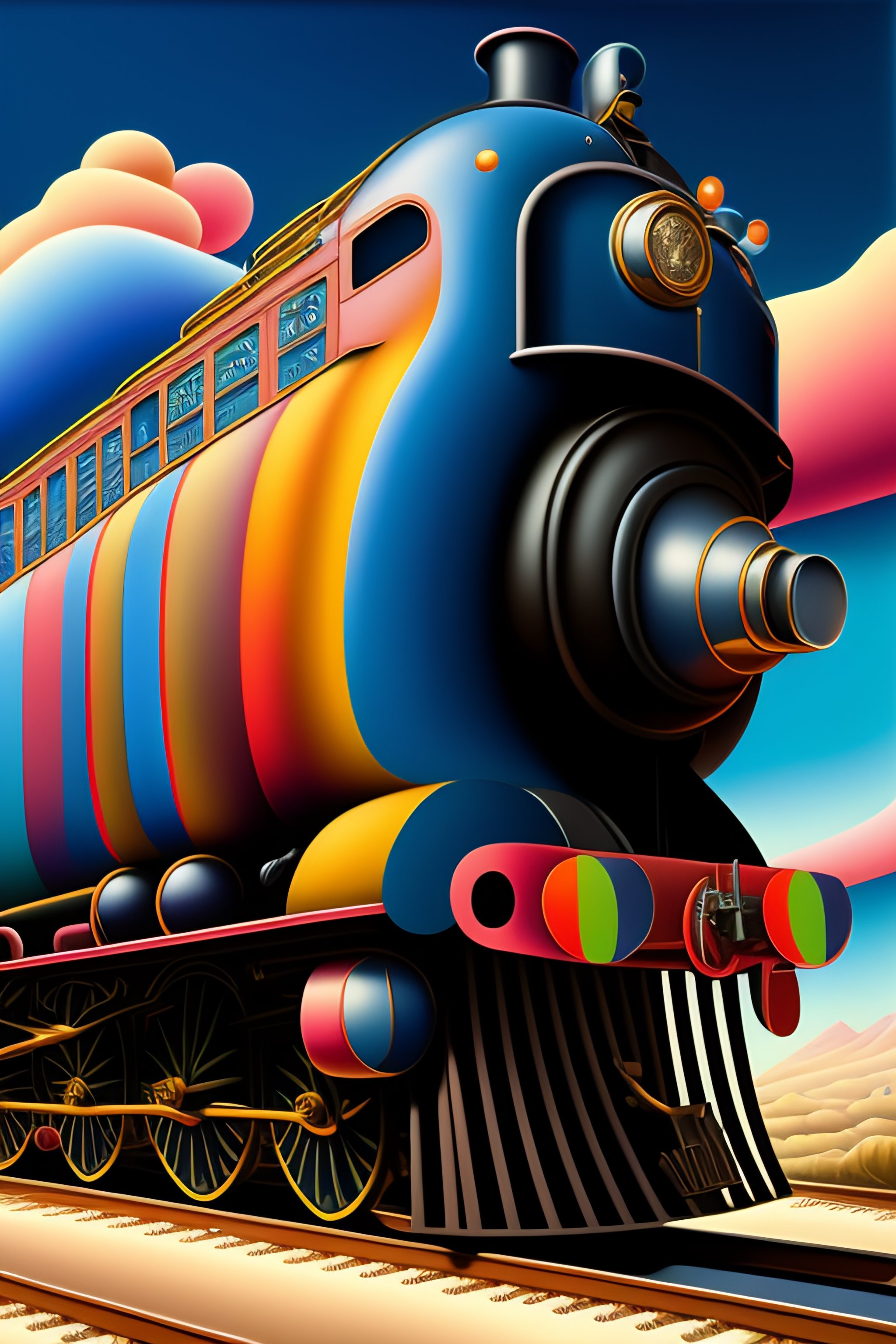 Lexica - Big abstract train in the style of kaws by james jean and ...