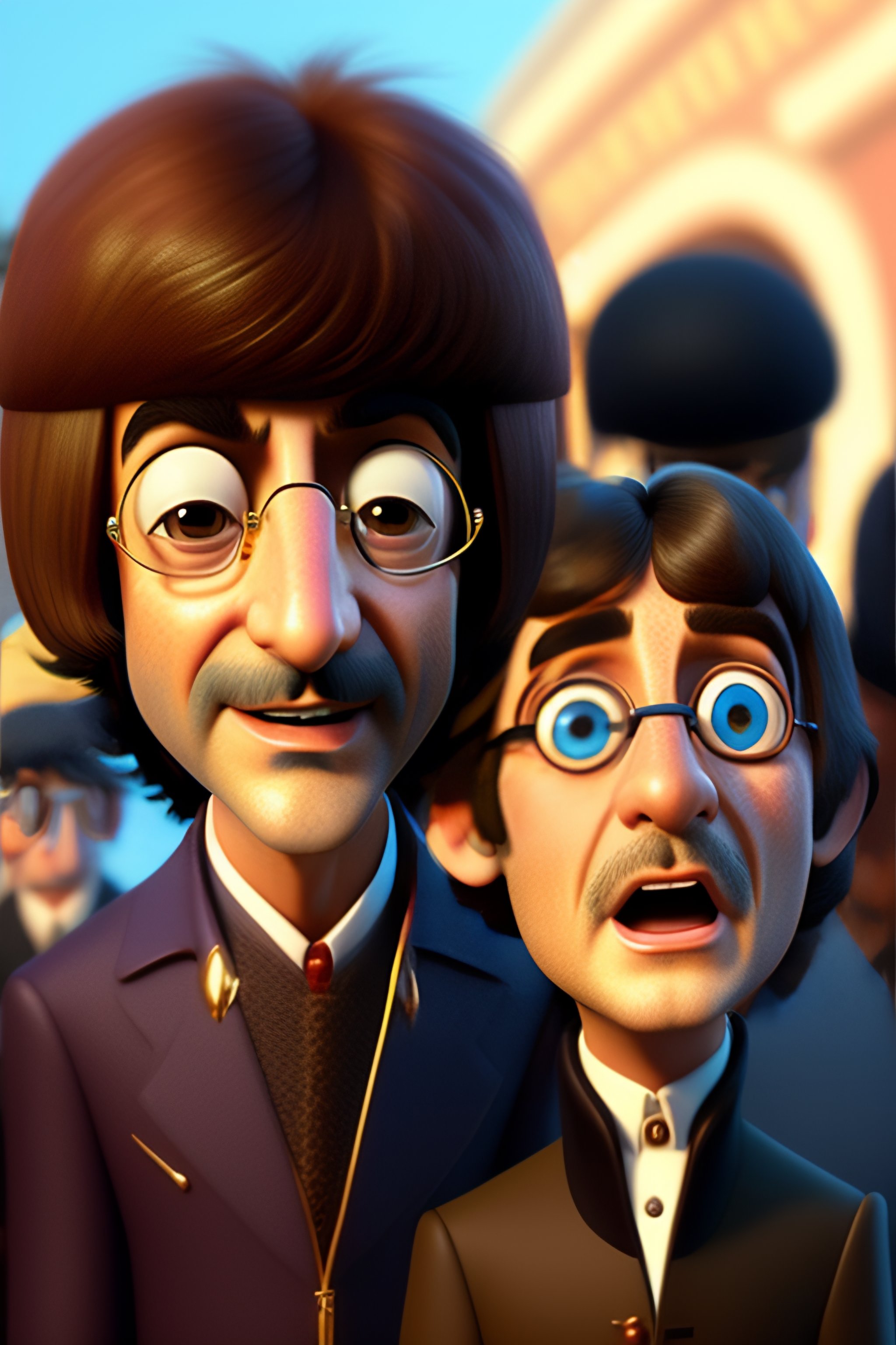 Lexica - The beatles 3d character cartoon pixar render