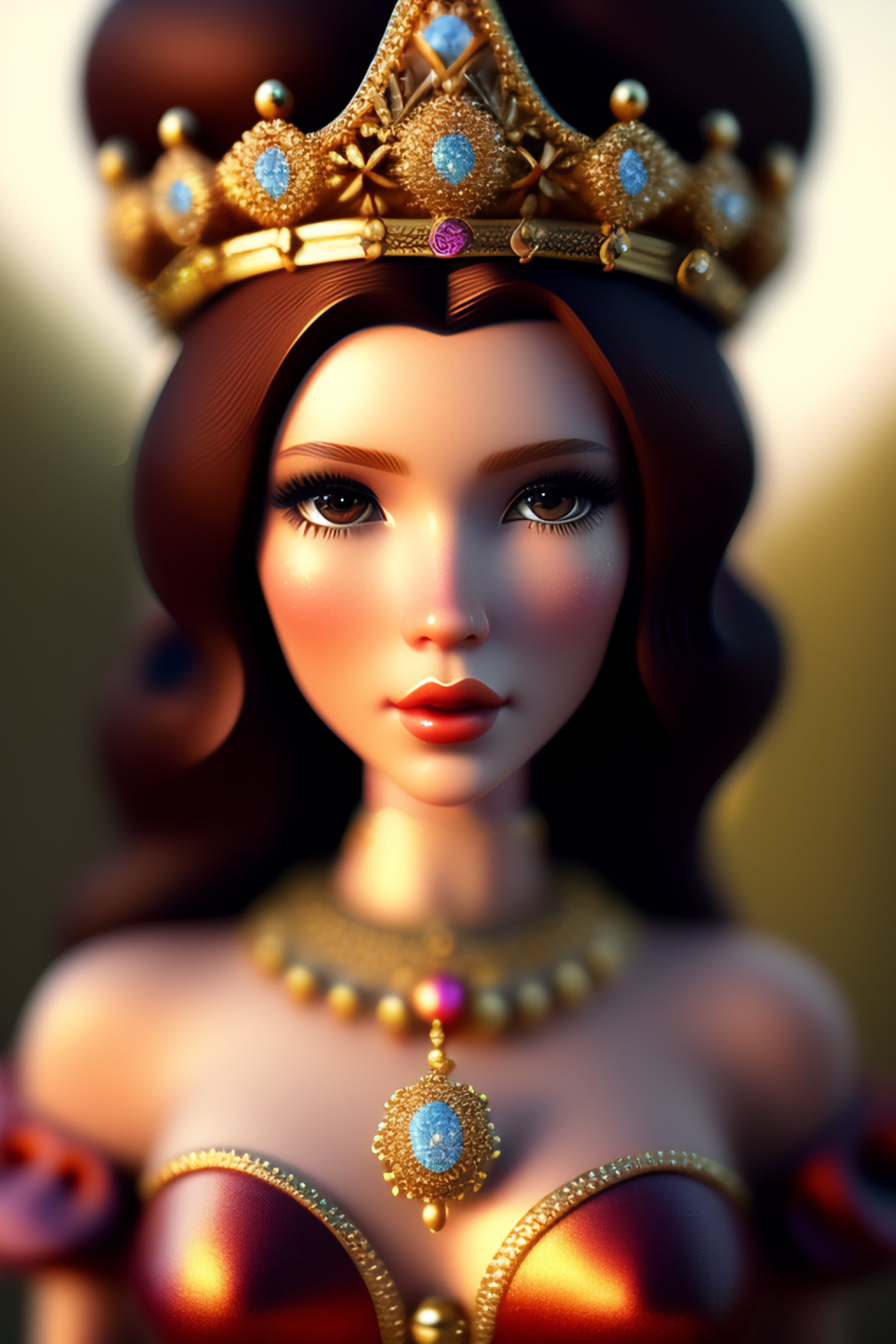 Lexica - Closeup profile portrait of tin toy fairytale princess wearing ...