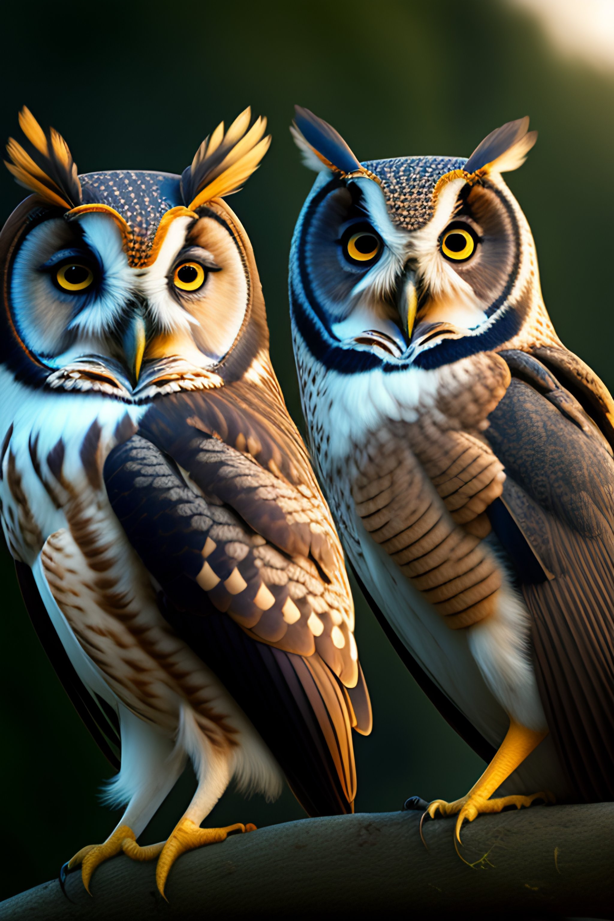 Lexica - Photo of two chichs of an owl