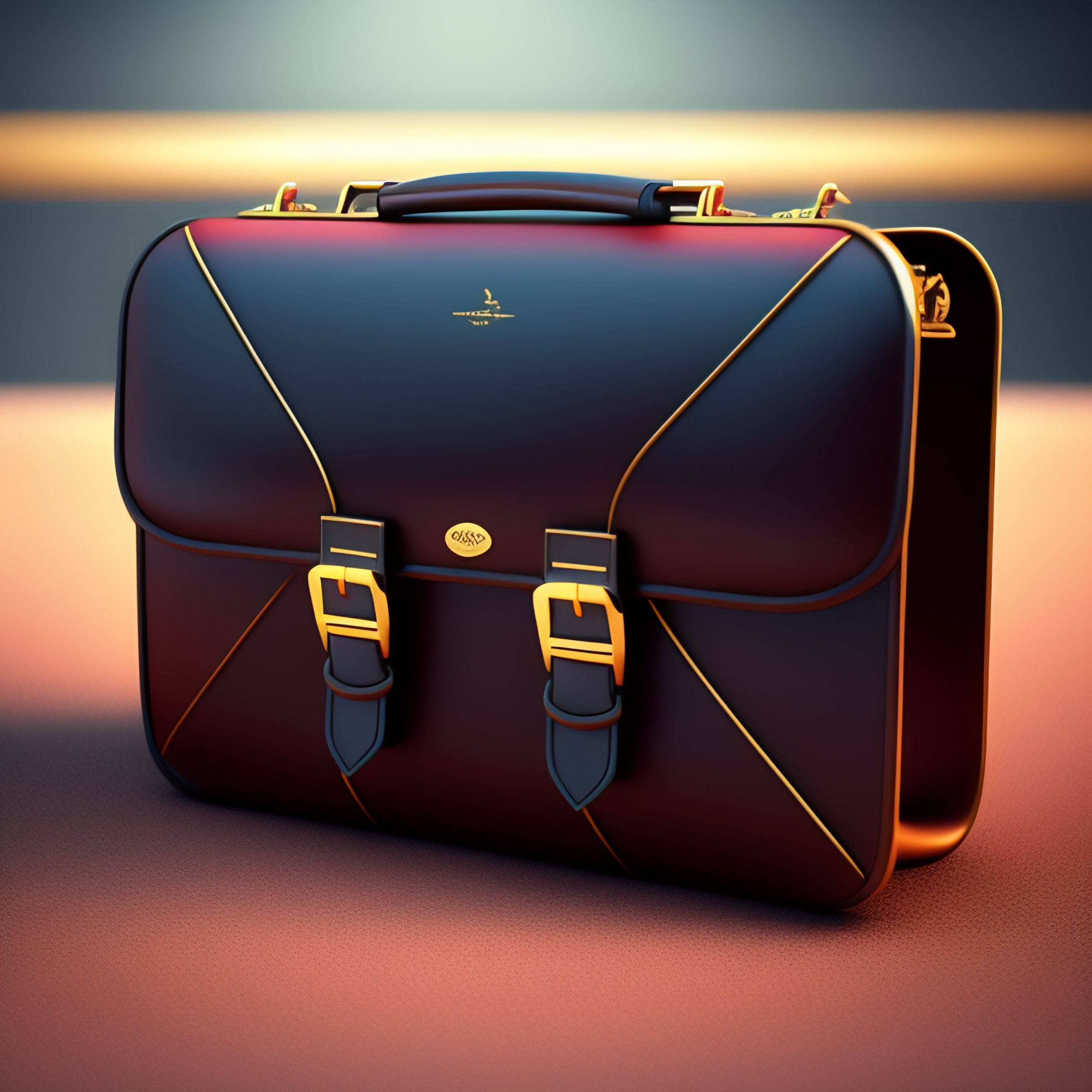 Lexica - Briefcase illustration, clay material, 3d render, minimalism style