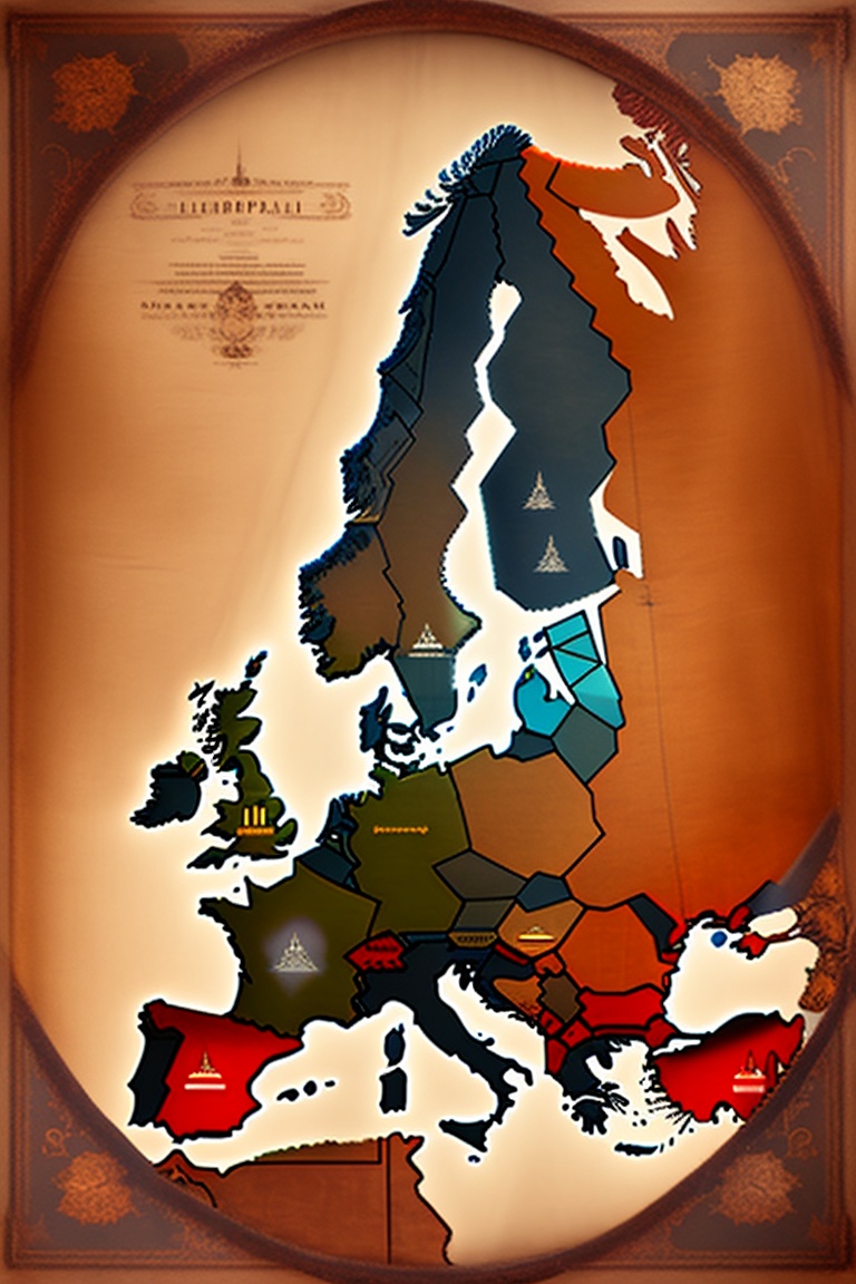 Lexica - An old, worn map of Europe on parchment paper