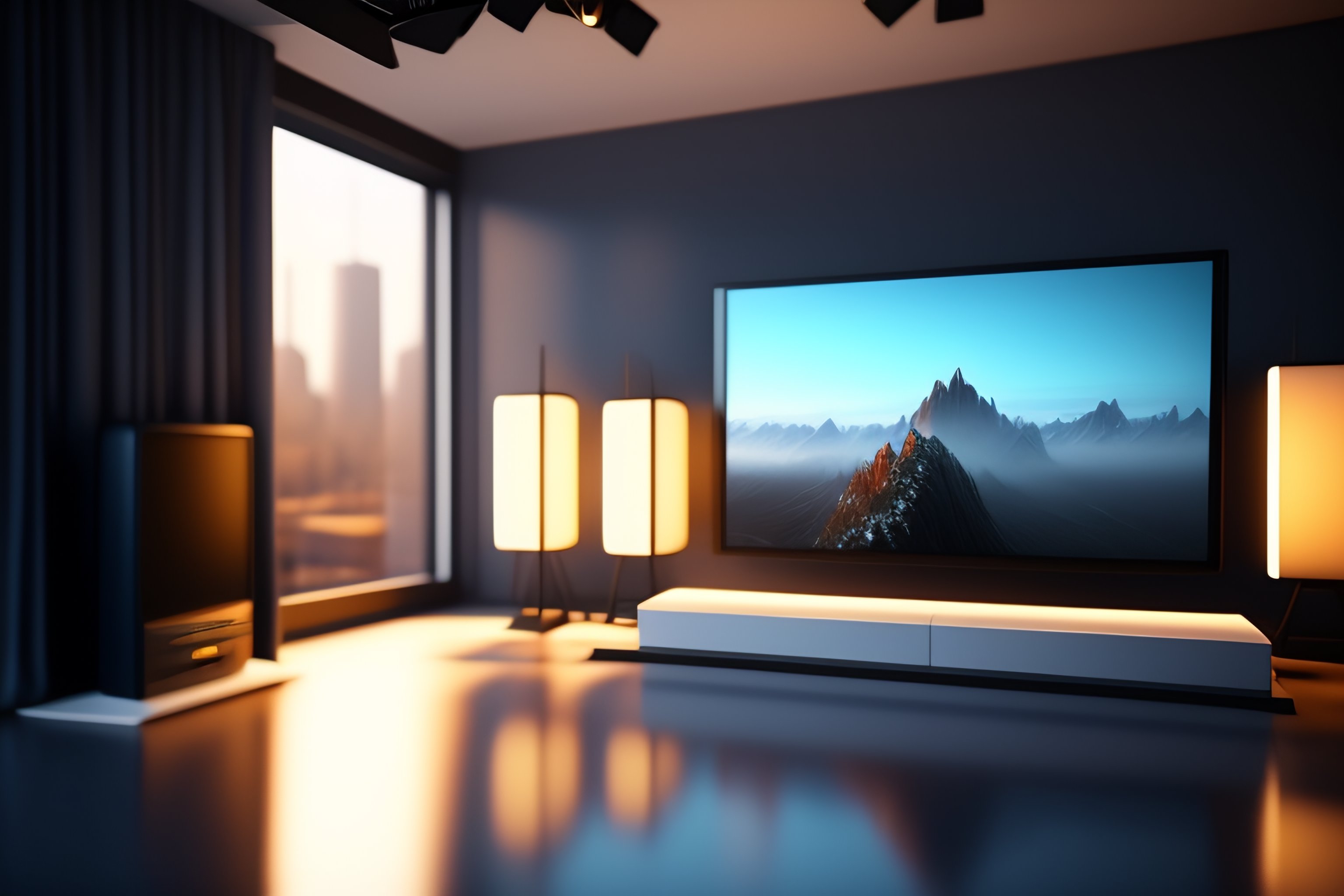 Lexica - Interview scenery, tv show, office, tv black screen, neutral ...
