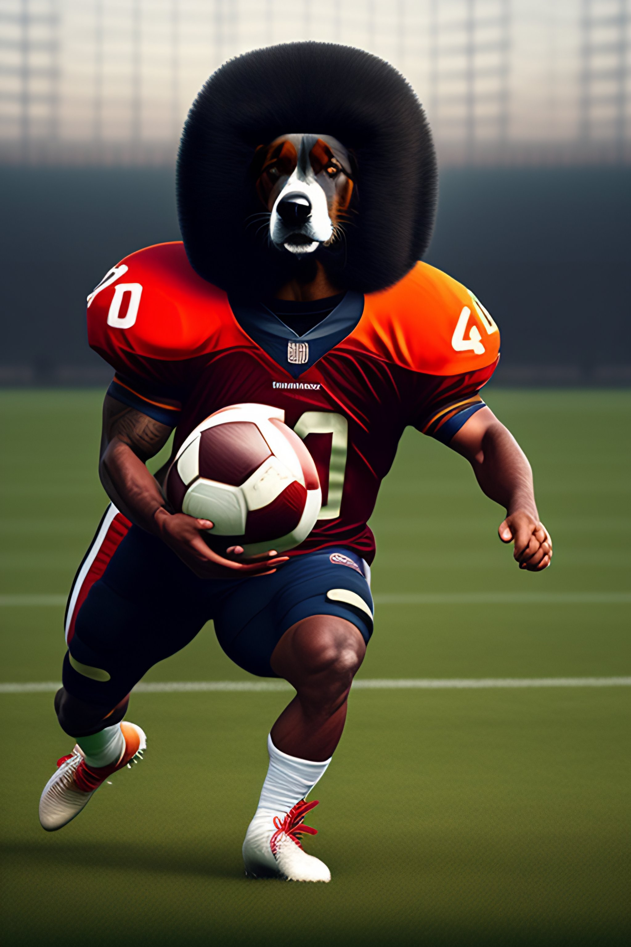 Lexica - Football player, with face dog