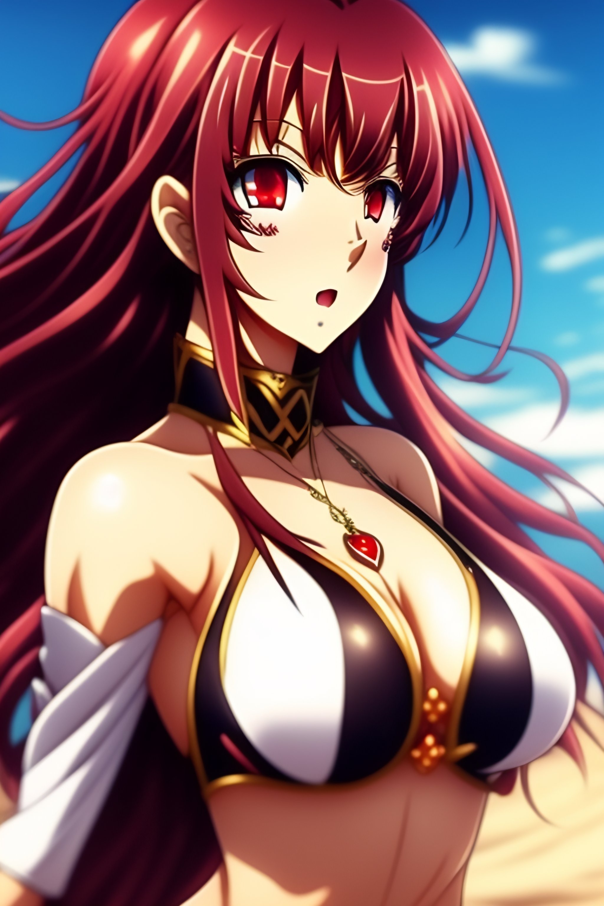 Lexica - Rias gremory, dxd cards, pixiv, beach, dxd, behind, bikini