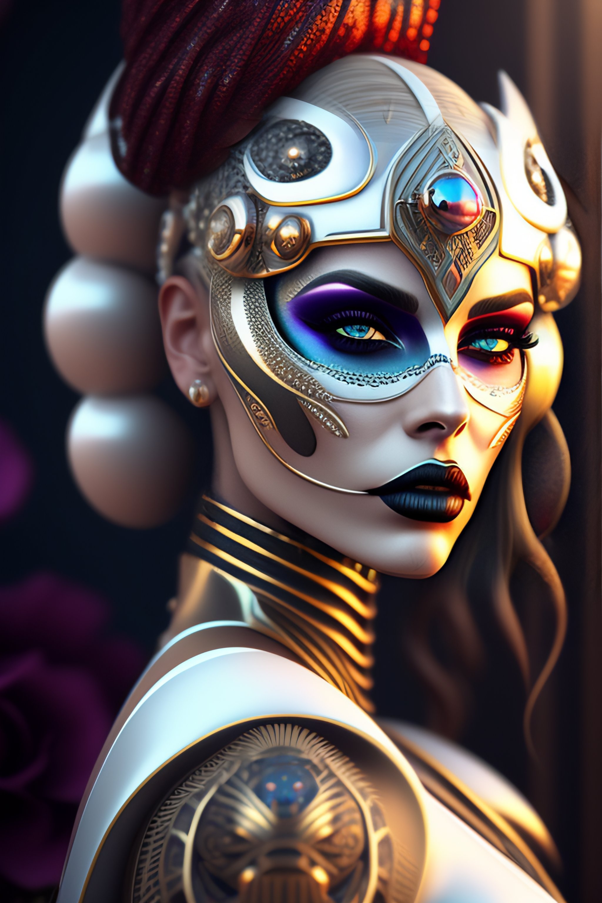 Lexica - Ultra detailed side portrait of female android, beautiful ...