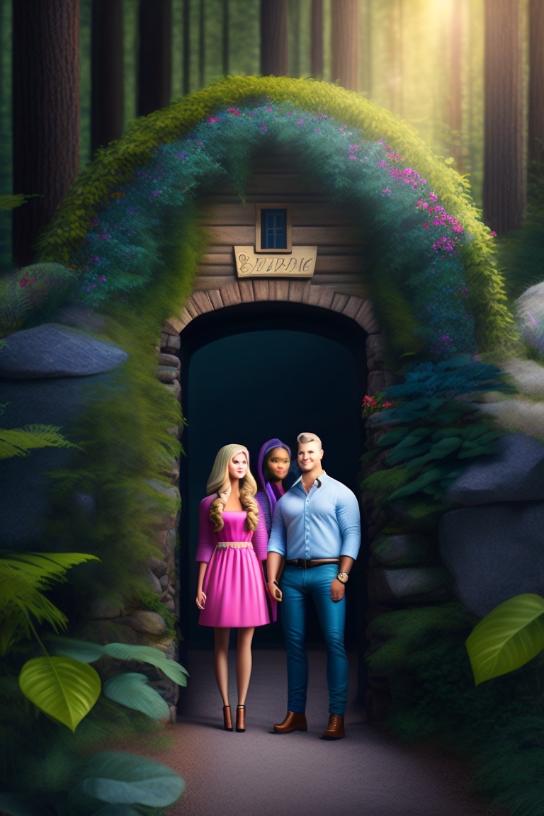 Lexica - An image depicting Barbie, Nikki, Teresa, and Ken standing at ...