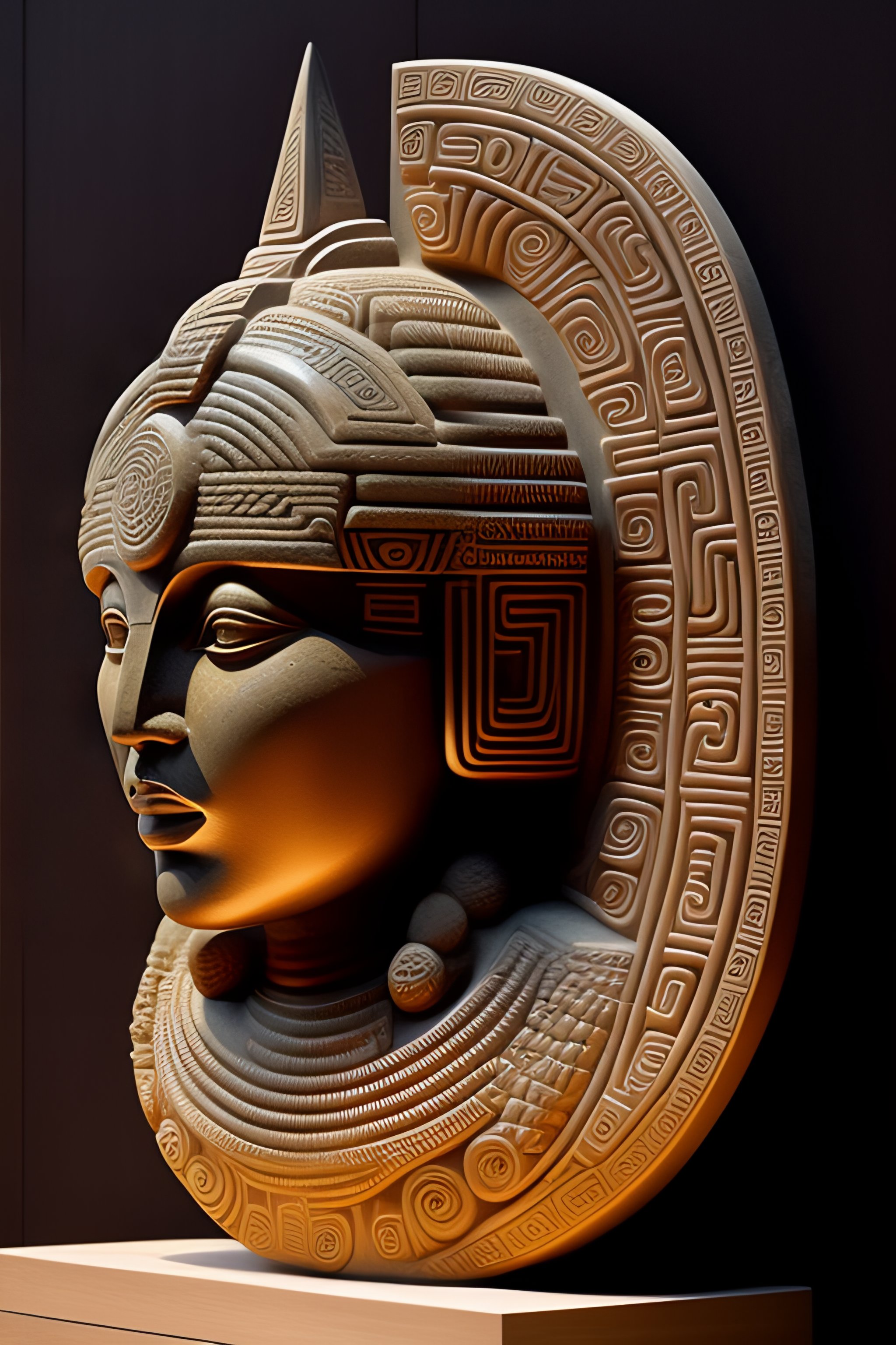 Lexica - Intricate stone sculpture of a mix of abstract, alien, cubist ...