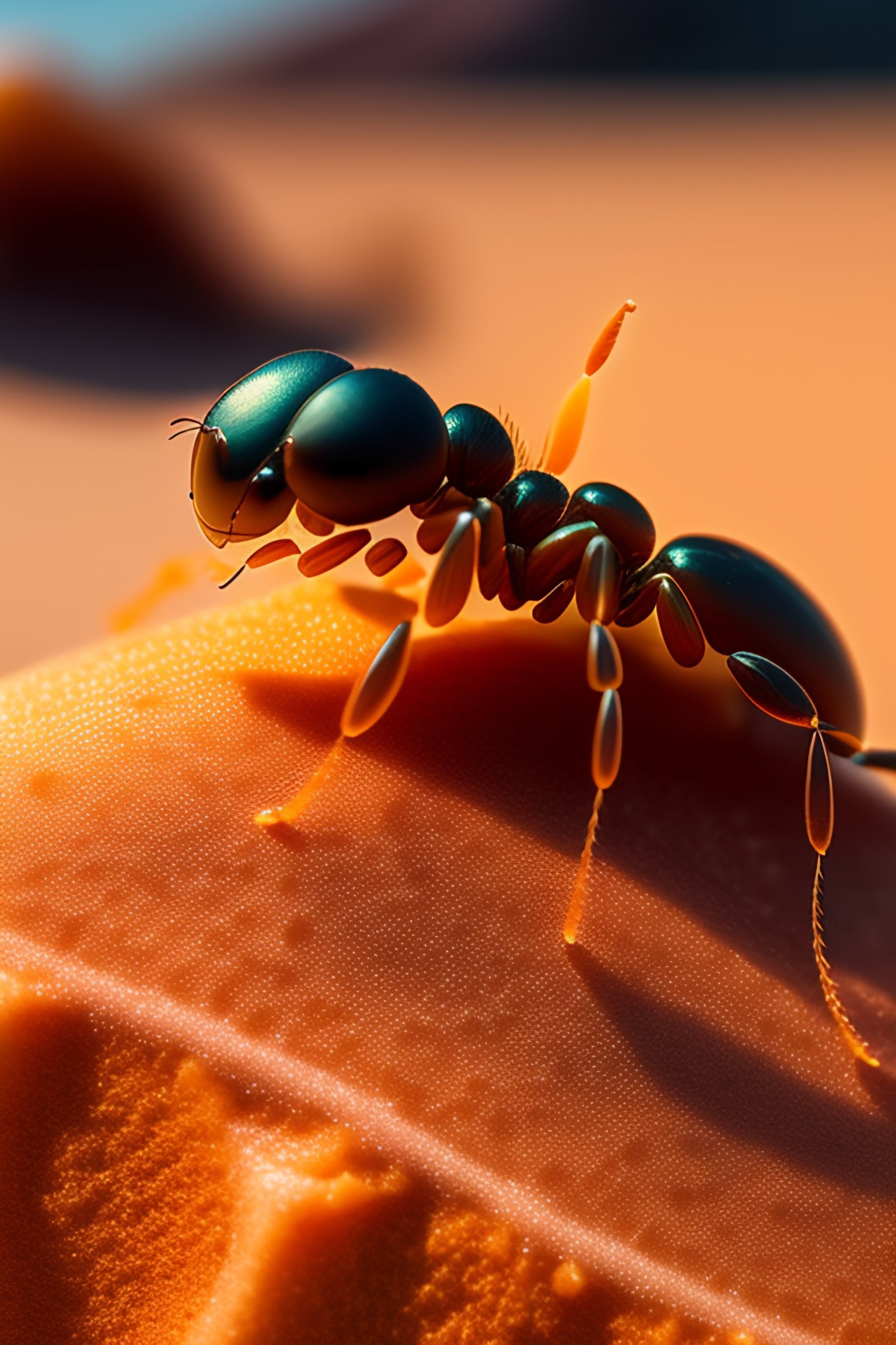 Lexica - A very big ant dead, white line beside ant, 4k