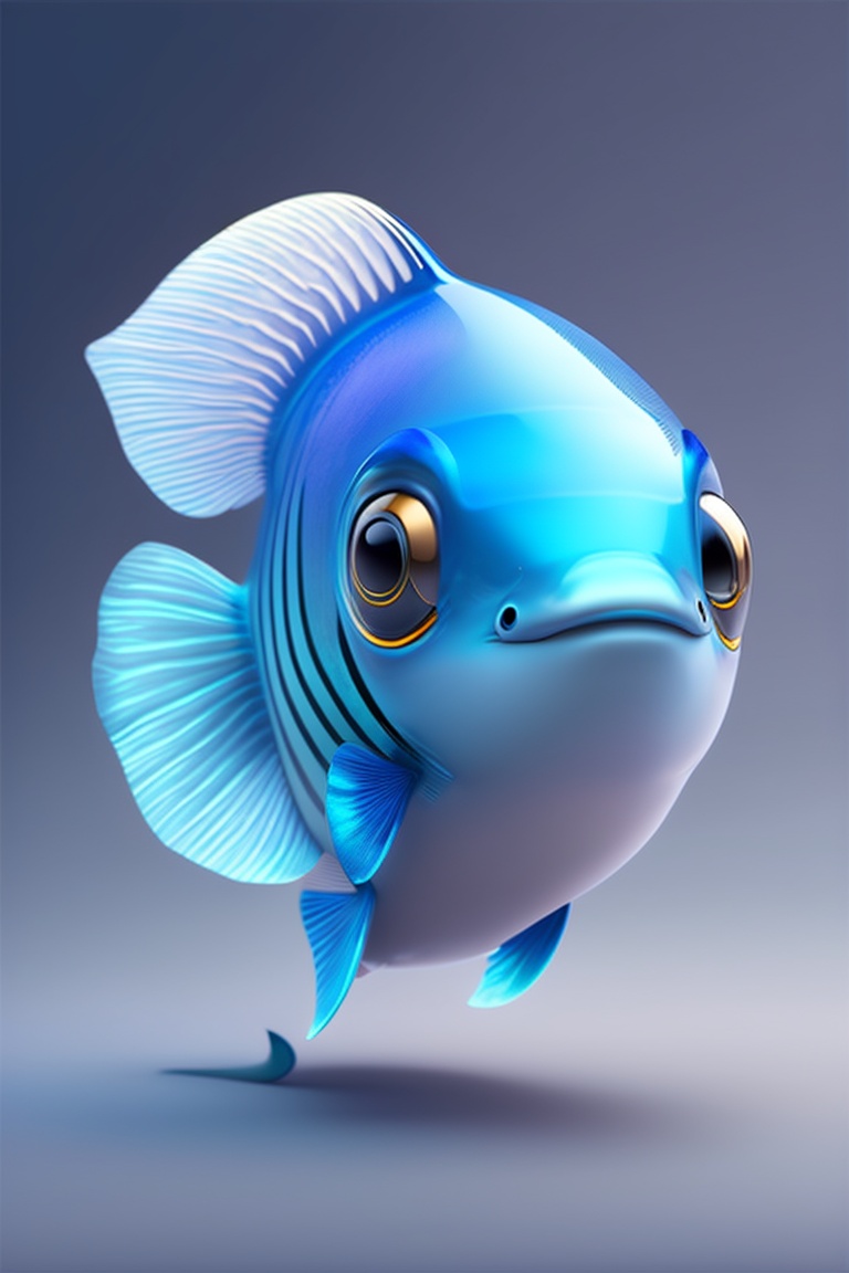 Lexica - A very cute little blue fish with a big smile, league of ...