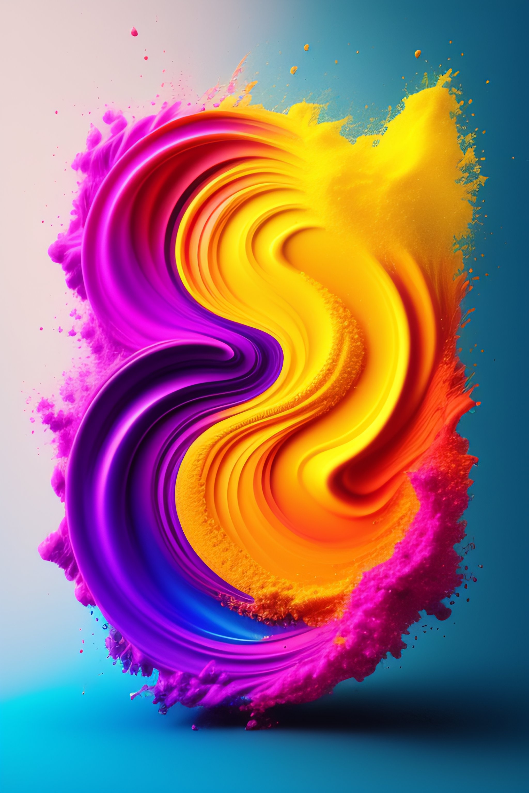 Lexica - Powder splash, vibrant complementary colors, white ...