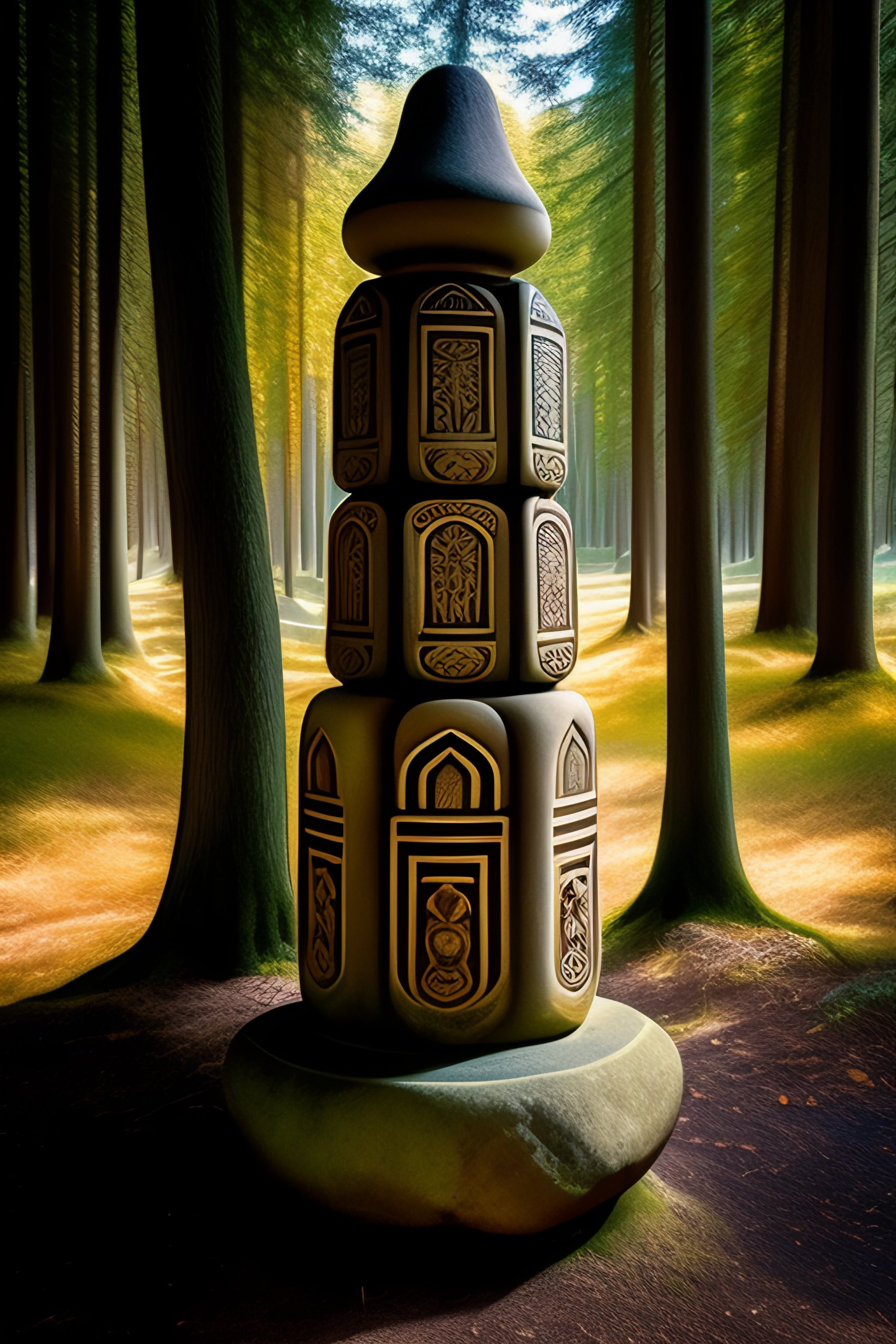 Lexica - Ancient stone mushroom totem,temple