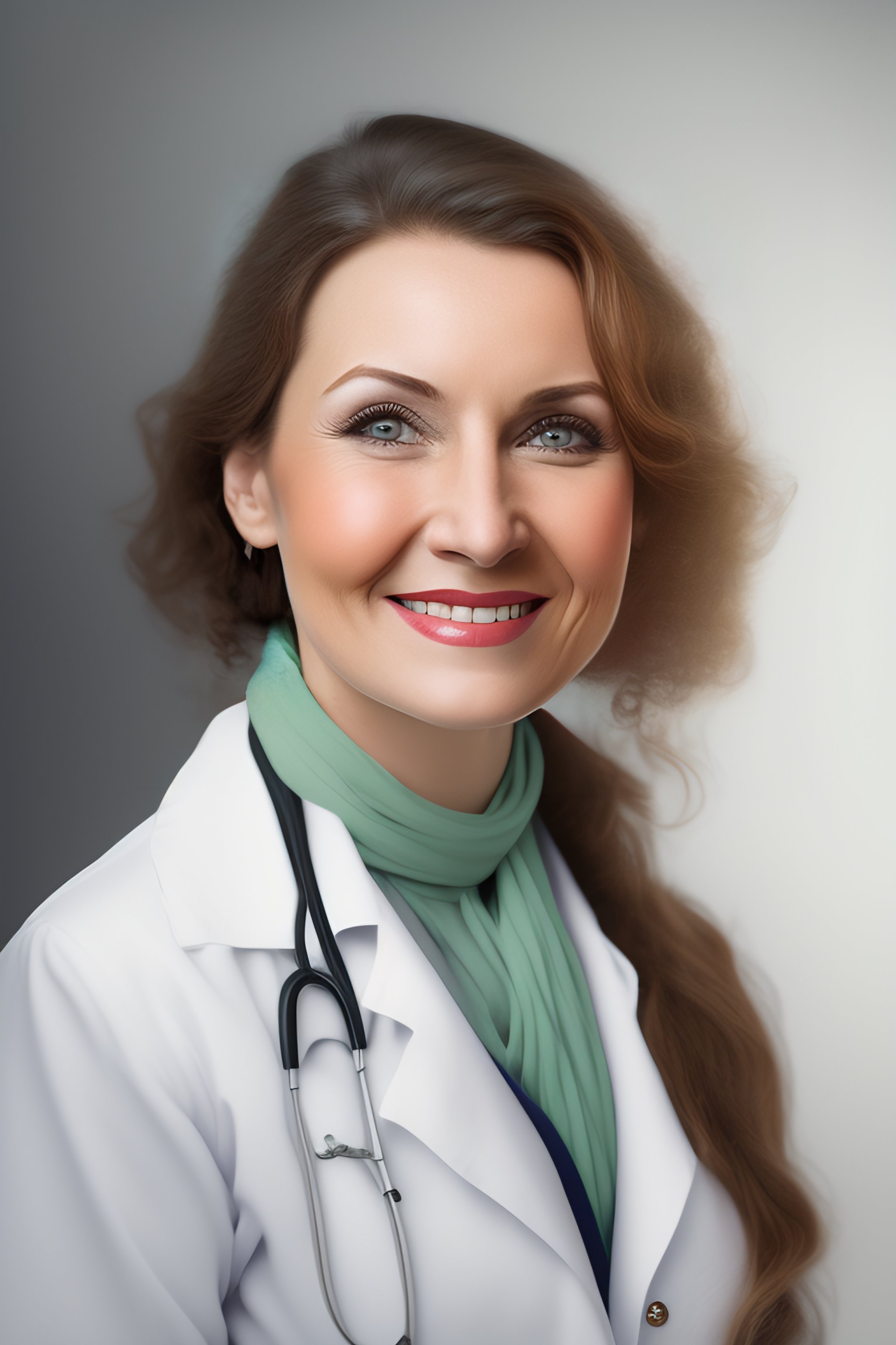 Lexica - Happy Ukrainian woman doctor on white background
